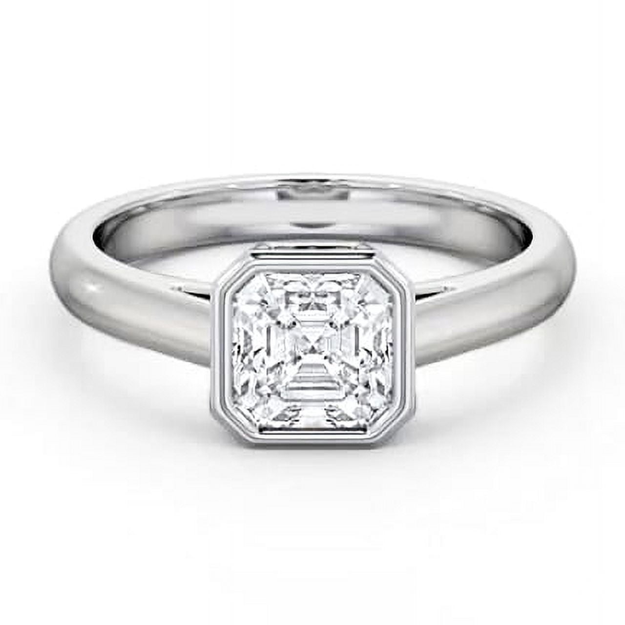 Ember Jewel 1.8 Ct Asscher Cut Solitaire Diamond Ring - Bezel Set in ...
