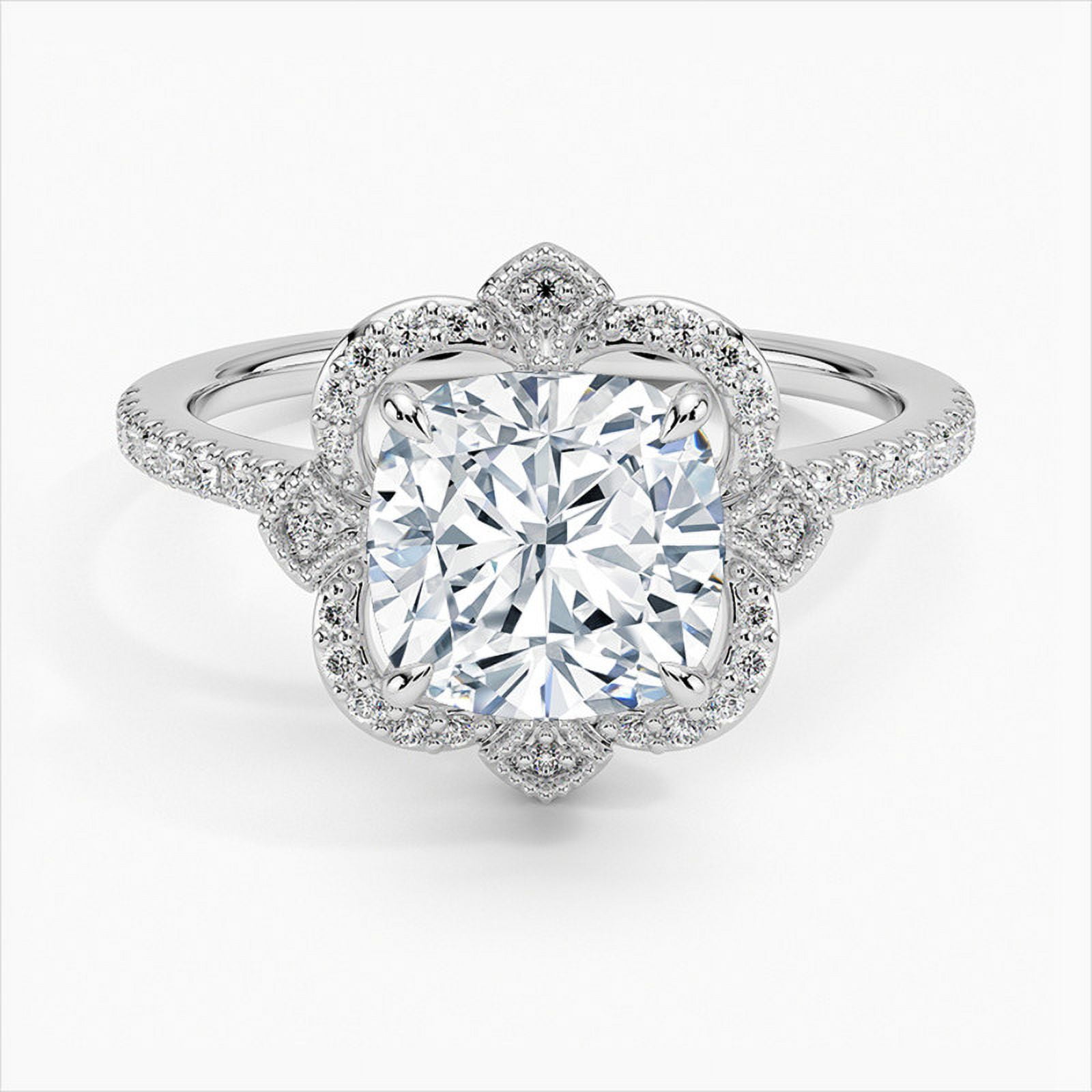 Ember Jewel 1.87 Ct Cushion Excellent Cut Diamond Ring - Crafted in 14k ...