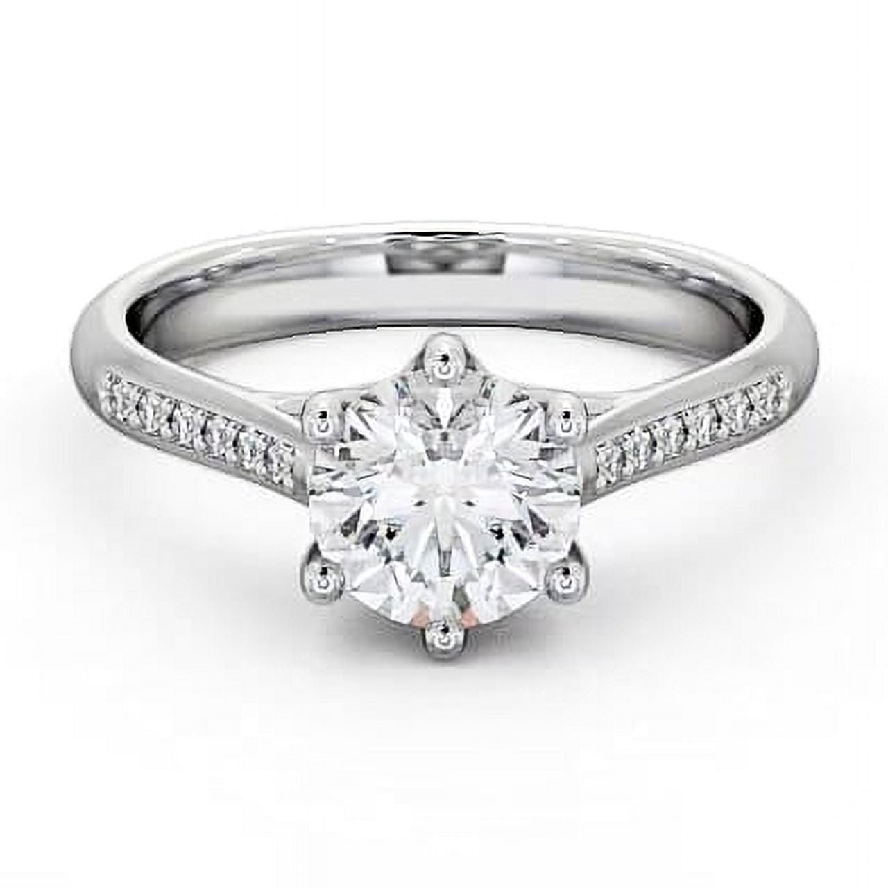 Ember Jewel 1.9 Ct Round Cut Lab Created Diamond Rings - 14K White Gold Plated Engagement Rings ...