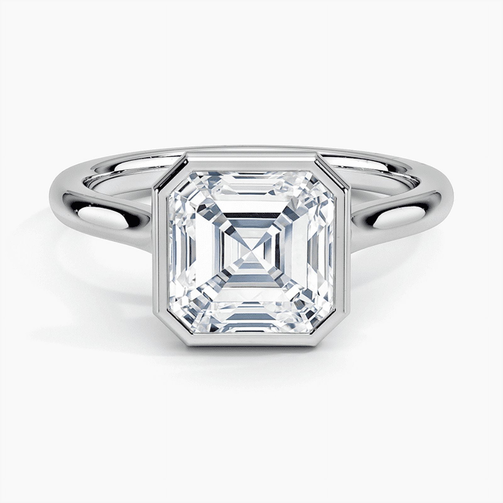 Ember Jewel 1.96 Ct Asscher Cut Diamond Rings - 14K White Gold Plated ...