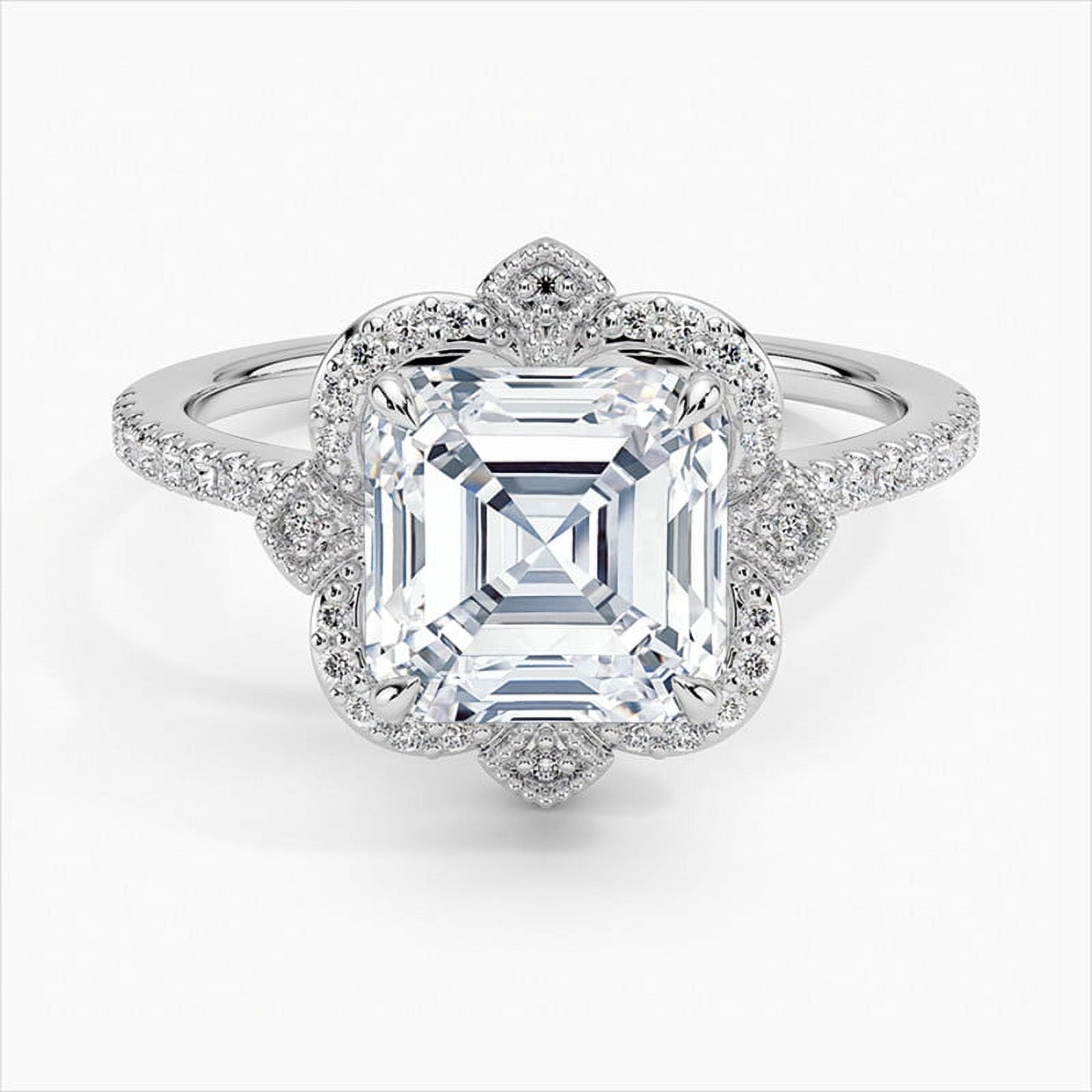 Ember Jewel 1.97 Ct Asscher Cut Excellent Diamond Ring - 14k White Gold ...