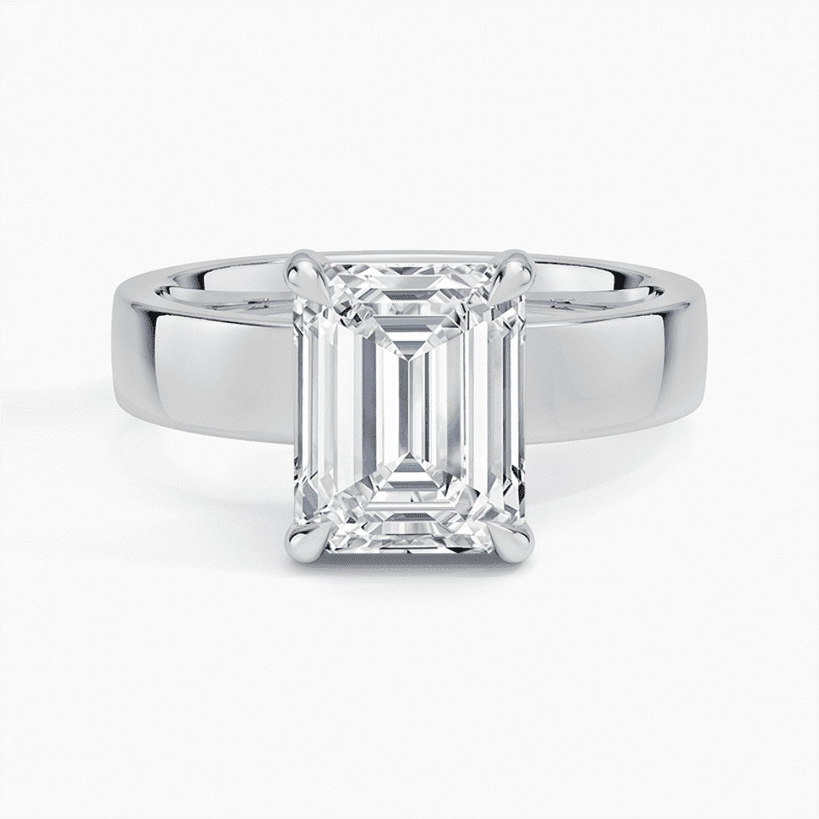 Ember Jewel 14K White Gold Over Wedding Anniversary Ring - Emerald Cut ...