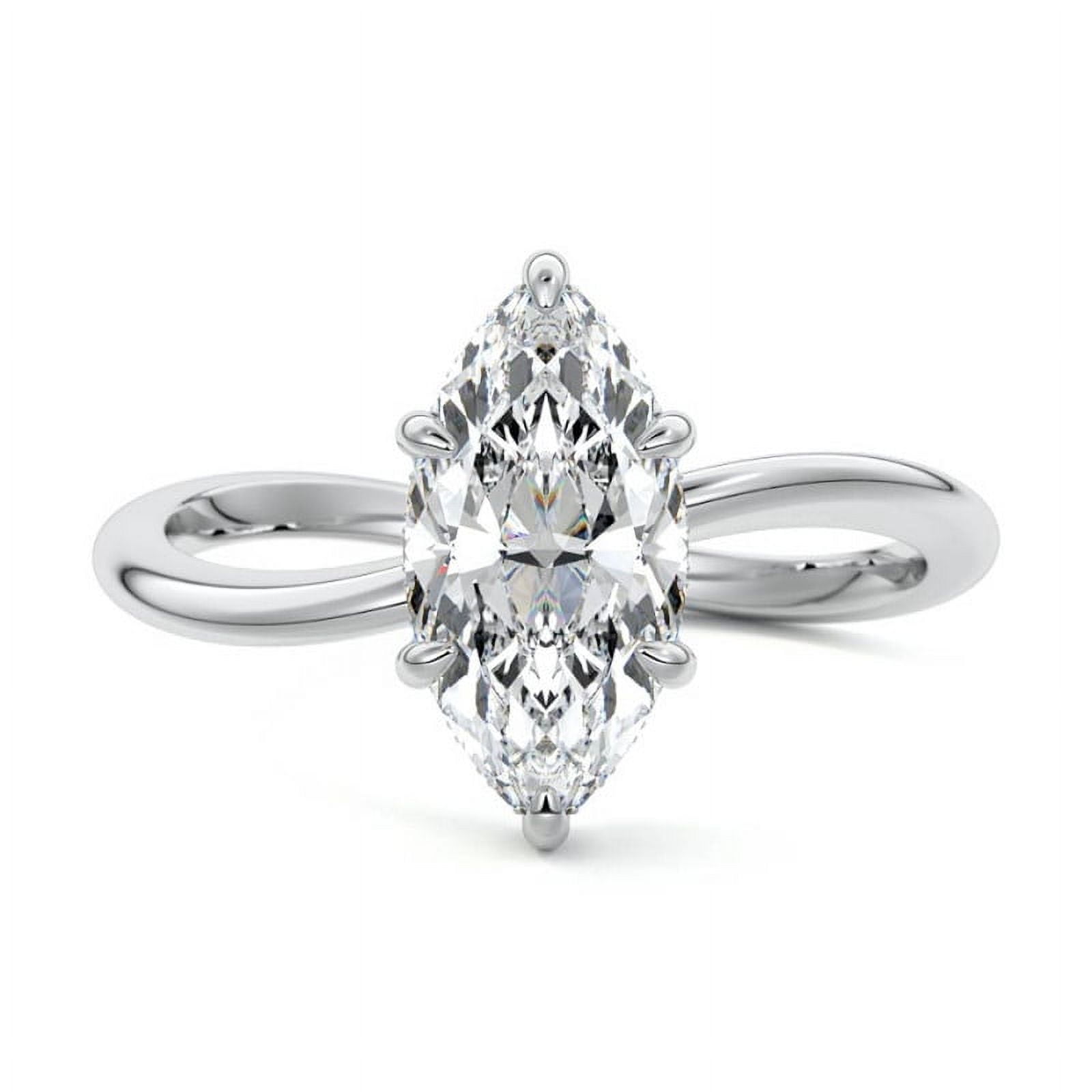 Ember Jewel 14K White Gold Plated 1.48 Ct Emerald Cut Diamond ...