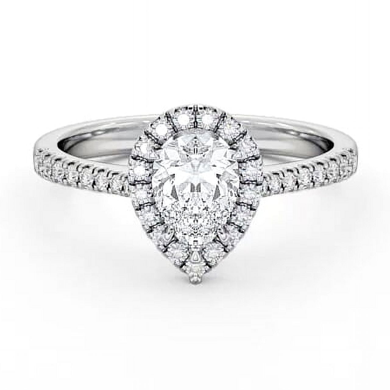 Ember Jewel 14K White Gold Plated 1.6 Ct Lab Created Pear Cut Diamond ...