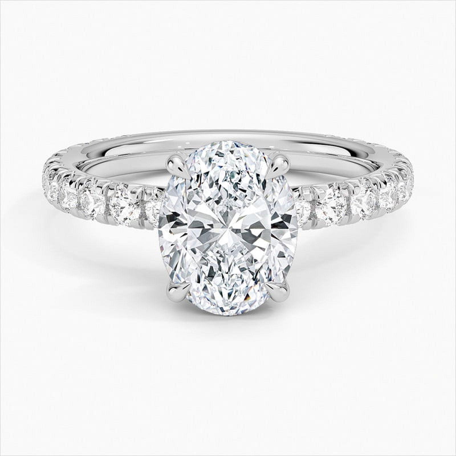 Ember Jewel 14K White Gold Plated 1.74 Ct Wedding Ring - Elegant Oval ...