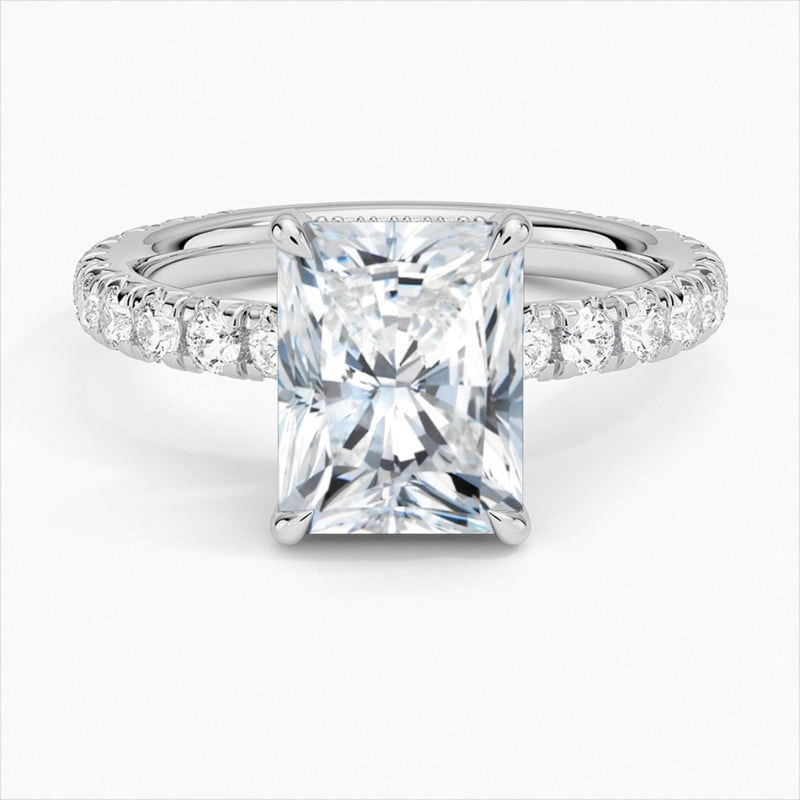 Ember Jewel 14K White Gold Plated 1.83 Ct Lab Created Wedding Ring - Gorgeous Radiant Cut Design ...