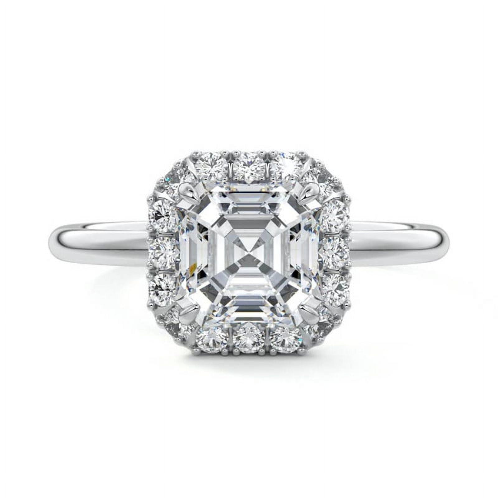 Ember Jewel 14K White Gold Plated 1.86 Ct Asscher Cut Diamond ...
