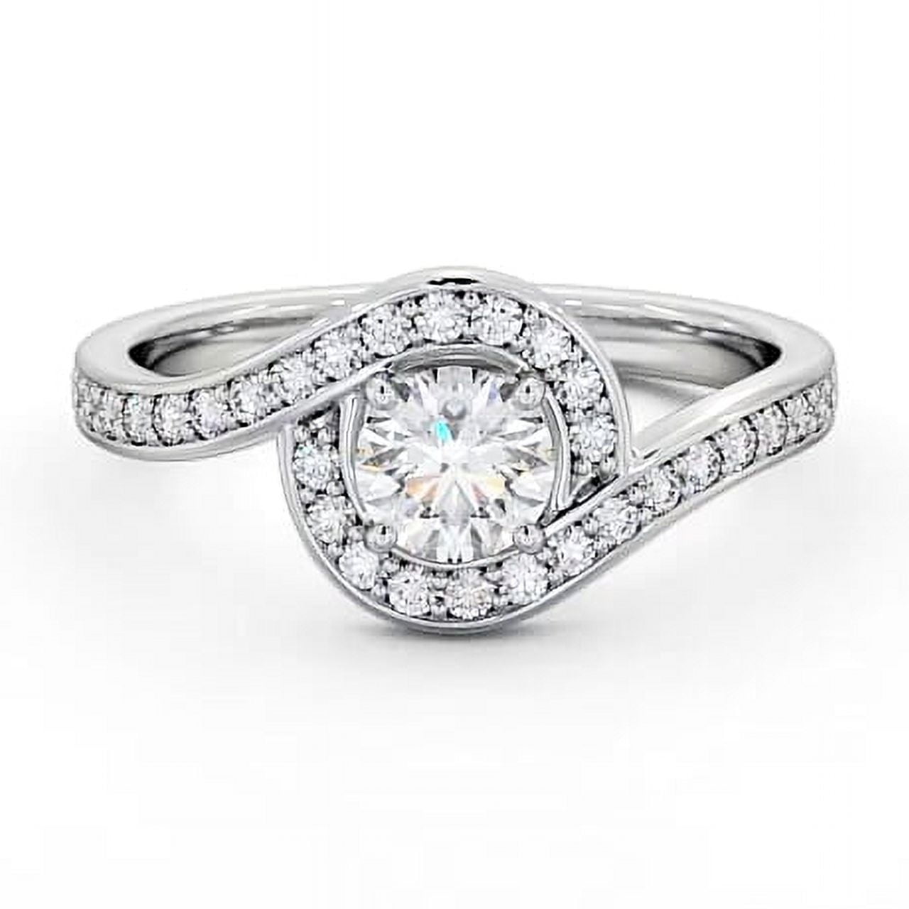 Ember Jewel 14K White Gold Plated 1 Ct Round Cut Lab Created Diamond ...