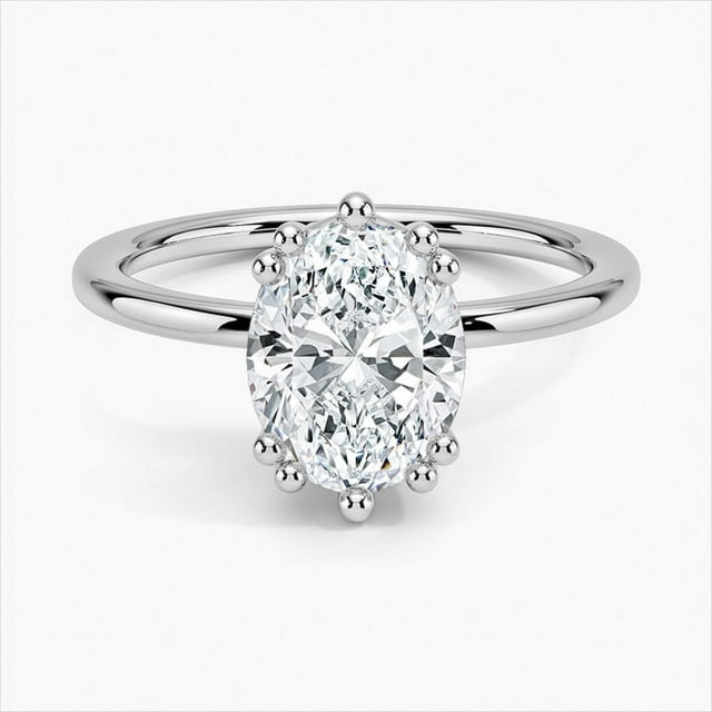 Ember Jewel 14K White Gold Plated 2.04 Ct Oval Diamond Ring - Exquisite ...