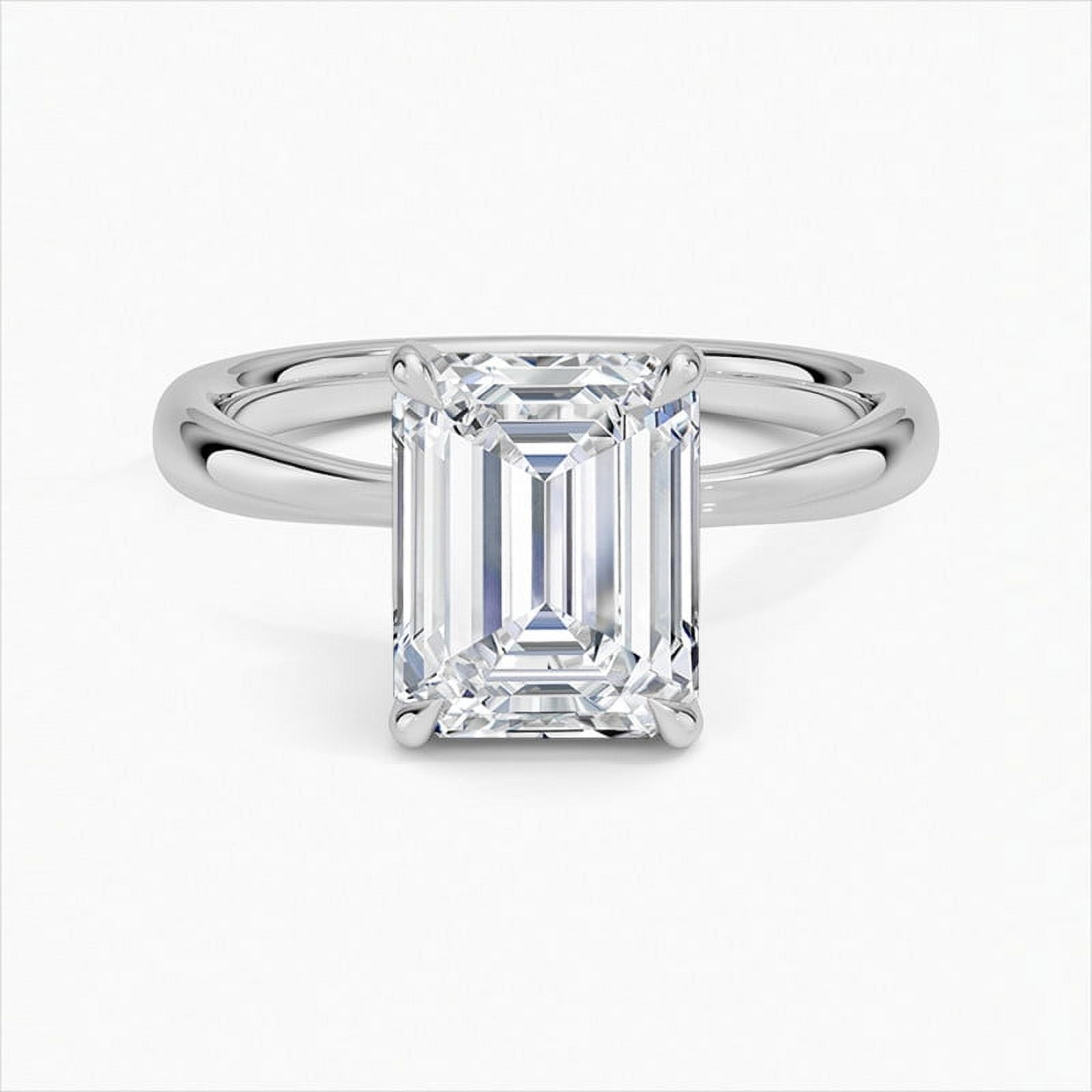 Ember Jewel 14K White Gold Plated 2.06 Ct VVS1/D Emerald Cut Lab ...