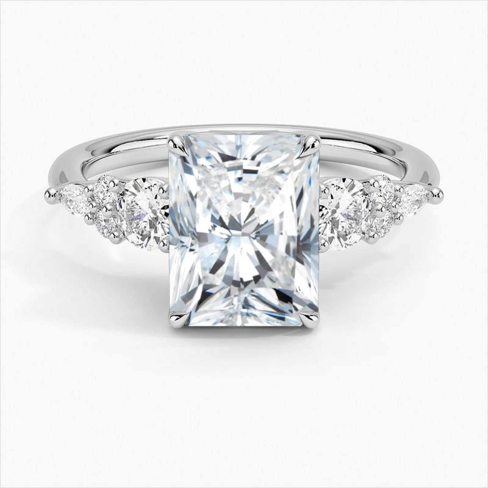 Ember Jewel 14K White Gold Plated 2.13 Ct Radiant Cut Diamond ...
