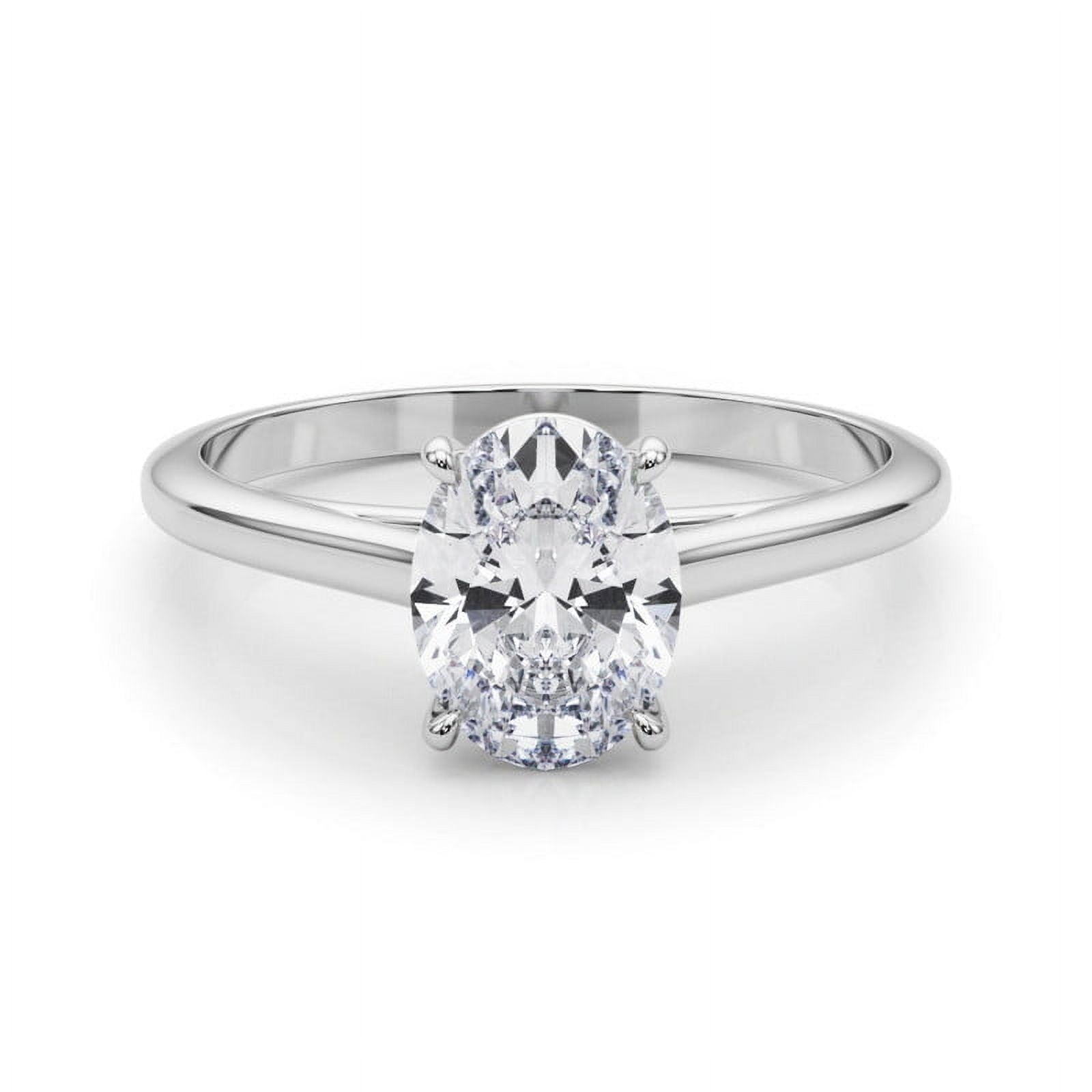 Ember Jewel 14K White Gold Plated Diamond Engagement Ring - 1.9 Ct Oval ...