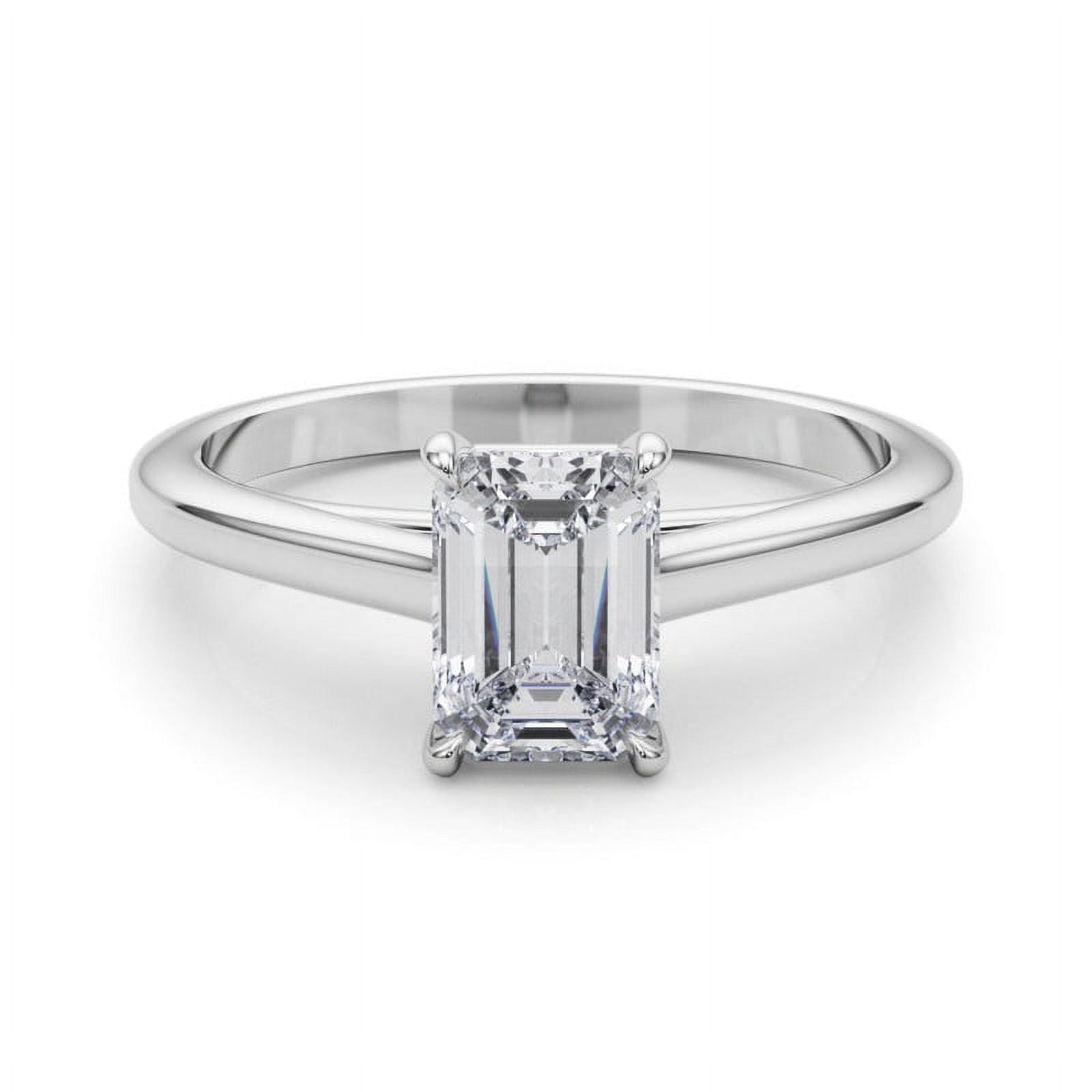 Ember Jewel 14K White Gold Plated Diamond Ring - 1.6 Ct Emerald Cut Lab ...