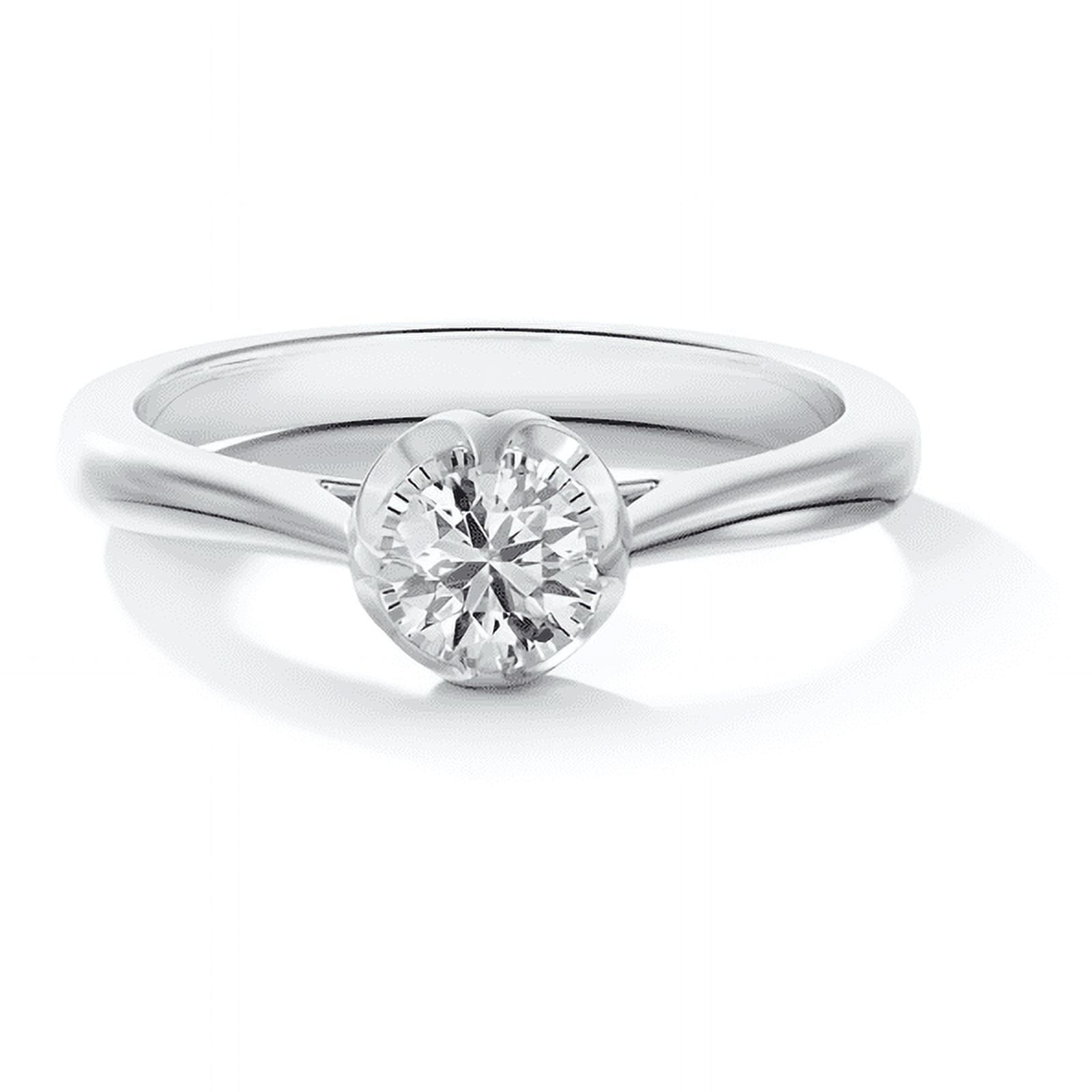 Ember Jewel 14K White Gold Plated Engagement Ring for Her - Round Cut 1 ...