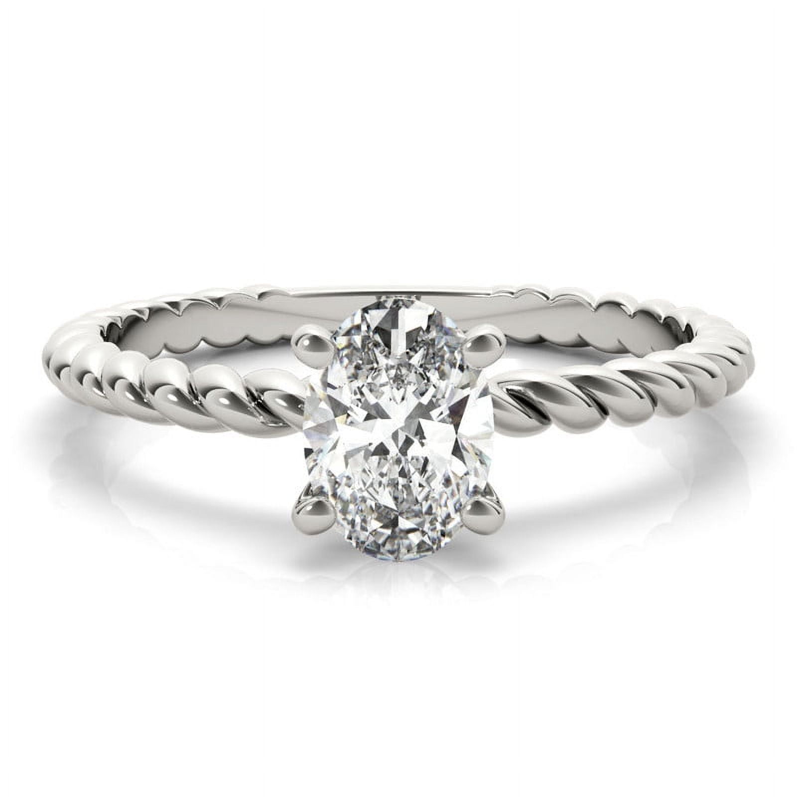 Ember Jewel 14K White Gold Plated Promise Wedding Ring - 2 Ct Oval Cut ...