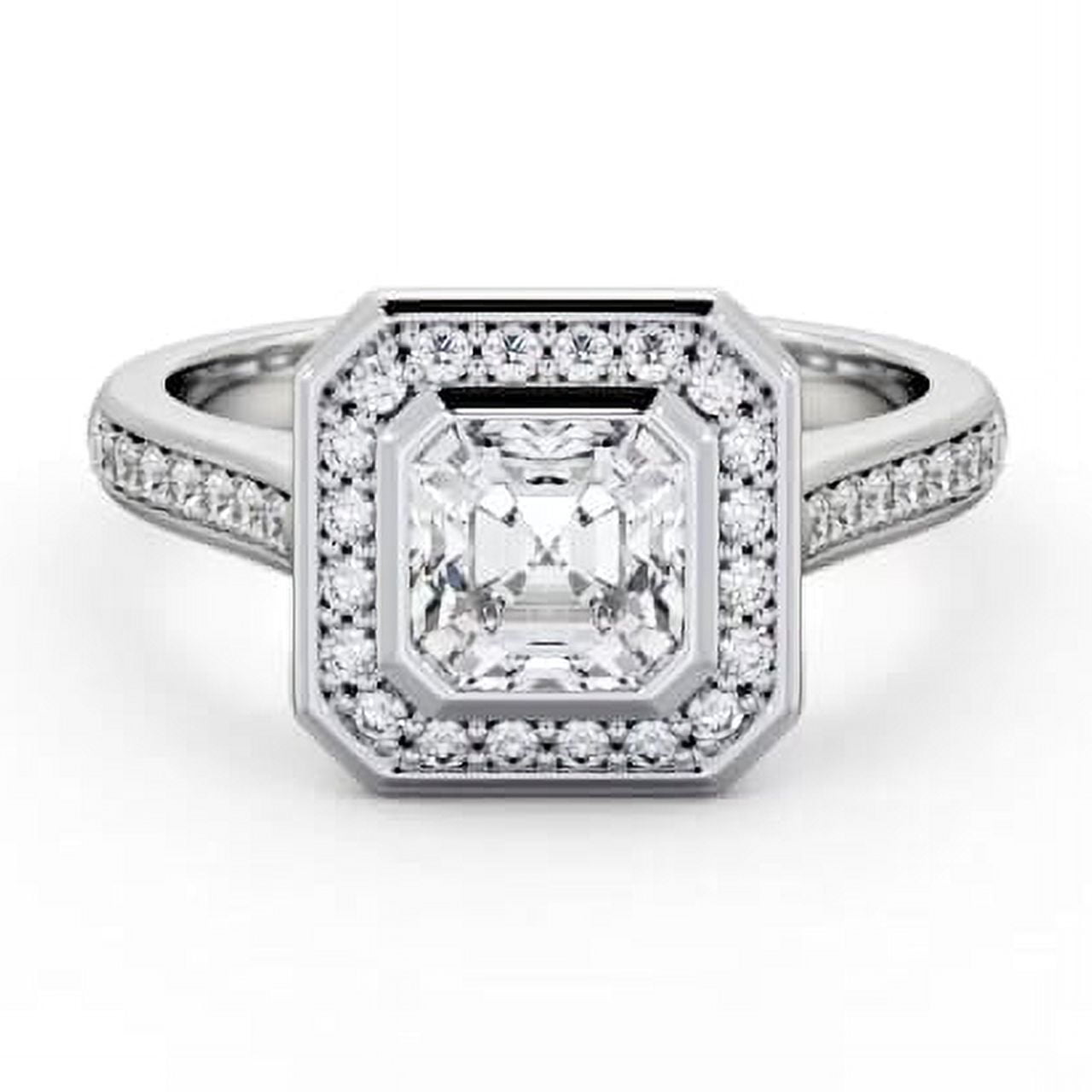 Ember Jewel 14K White Gold Plated Ring - 1.7 Ct Asscher Cut Diamond ...
