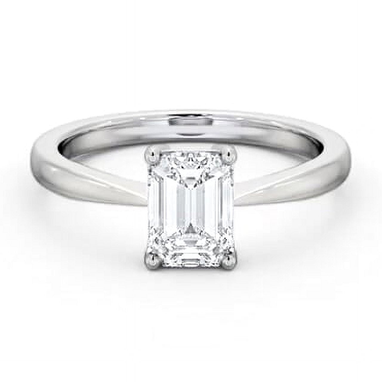 Ember Jewel 14K White Gold Plated Ring - 2.1 Ct Emerald Cut Lab Created ...