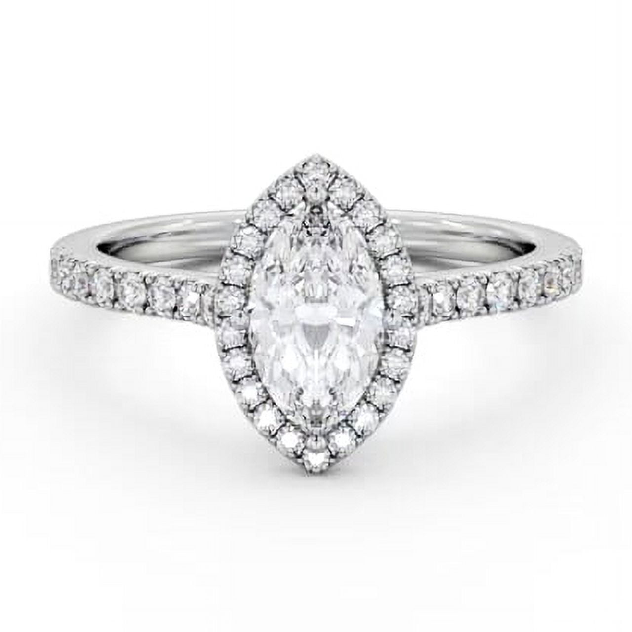 Ember Jewel 14K White Gold Plated Ring - 2.4 Ct Marquise Cut Solitaire ...