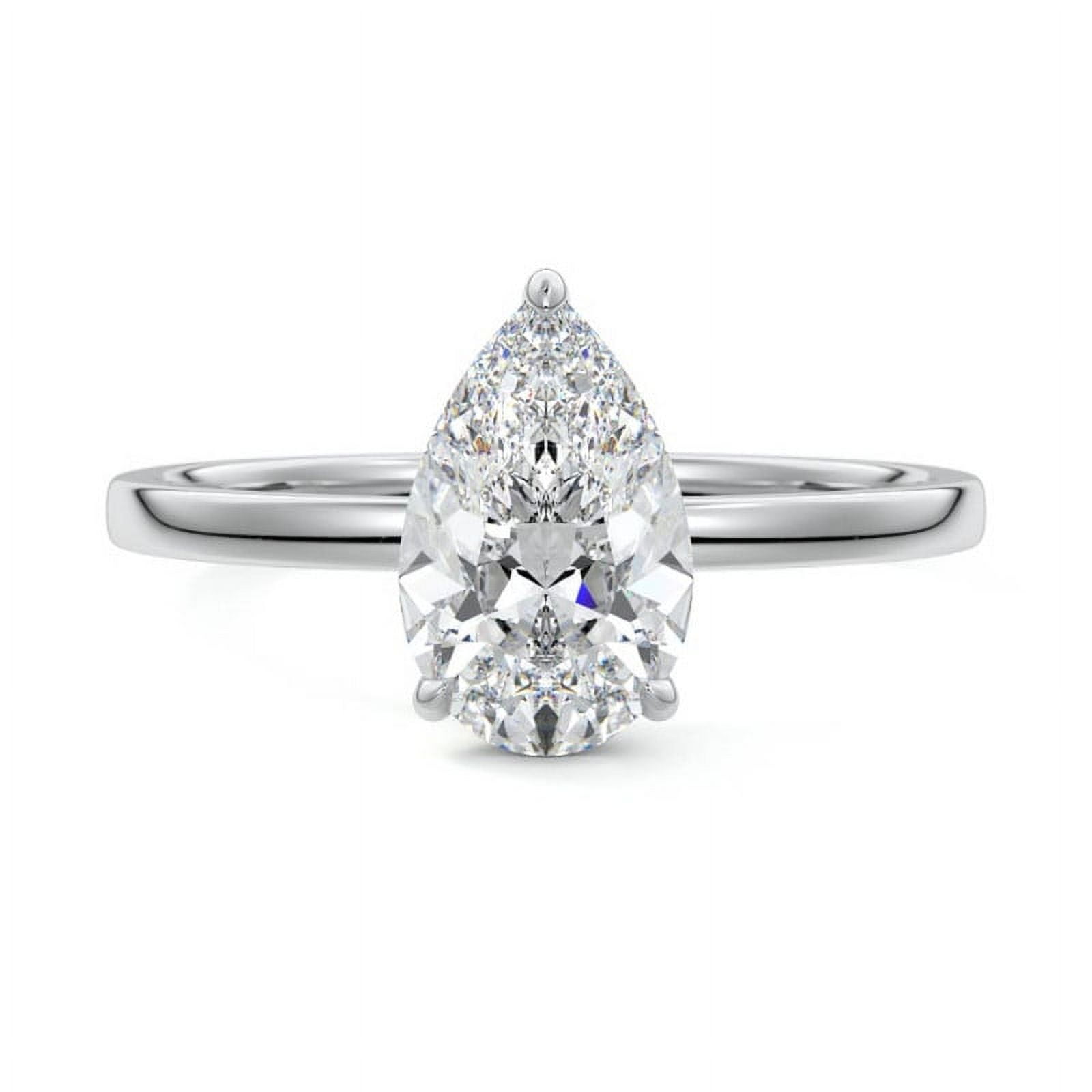 Ember Jewel 14k White Gold Plated 1.69 Ct Pear Cut Excellent Diamond Rings - Elegant Wedding ...
