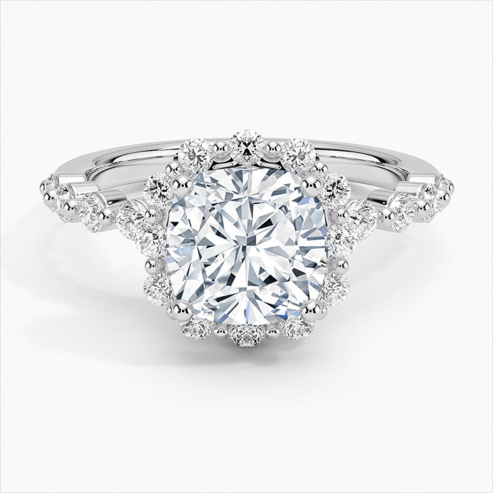 Ember Jewel 14k White Gold Plated 1.87 Ct Cushion Cut Diamond Ring ...
