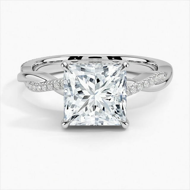 Ember Jewel 14k White Gold Plated 1.87 Ct Lab Created Princess Cut ...