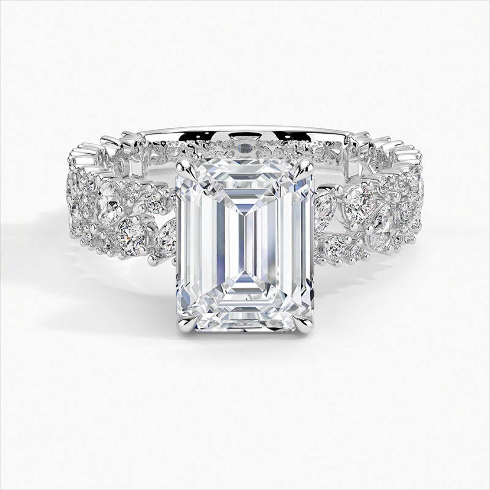 Ember Jewel 14k White Gold Plated 1.87 Ct VVS1/D Emerald Cut Diamond ...