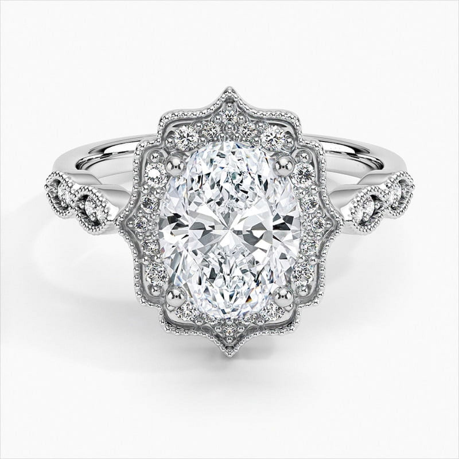 Ember Jewel 14k White Gold Plated 1.97 Ct Oval Cut Diamond Ring ...