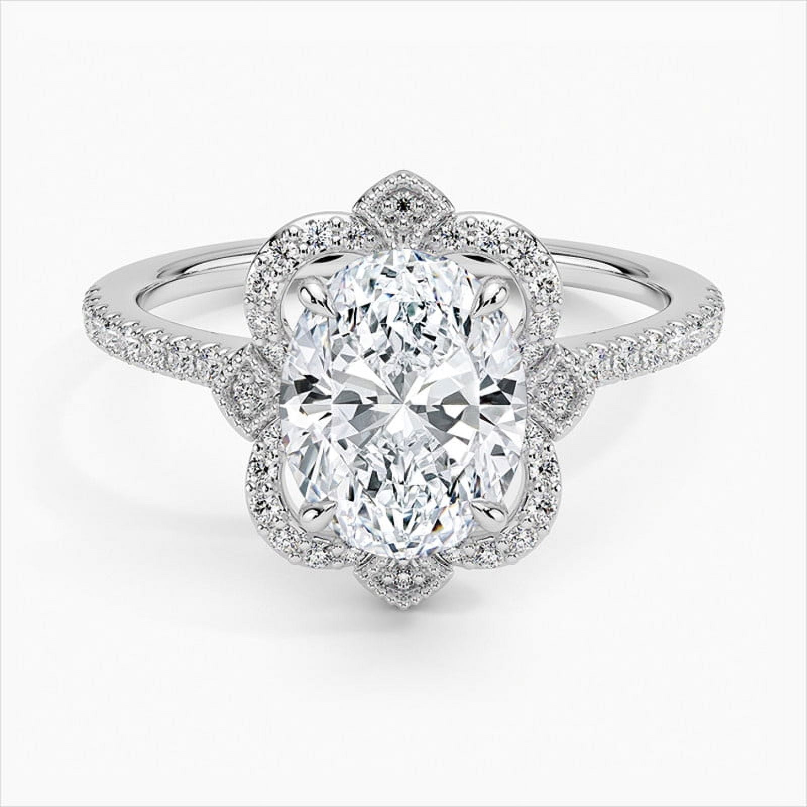 Ember Jewel 14k White Gold Plated 1.97 Ct Oval Excellent Cut Diamond ...