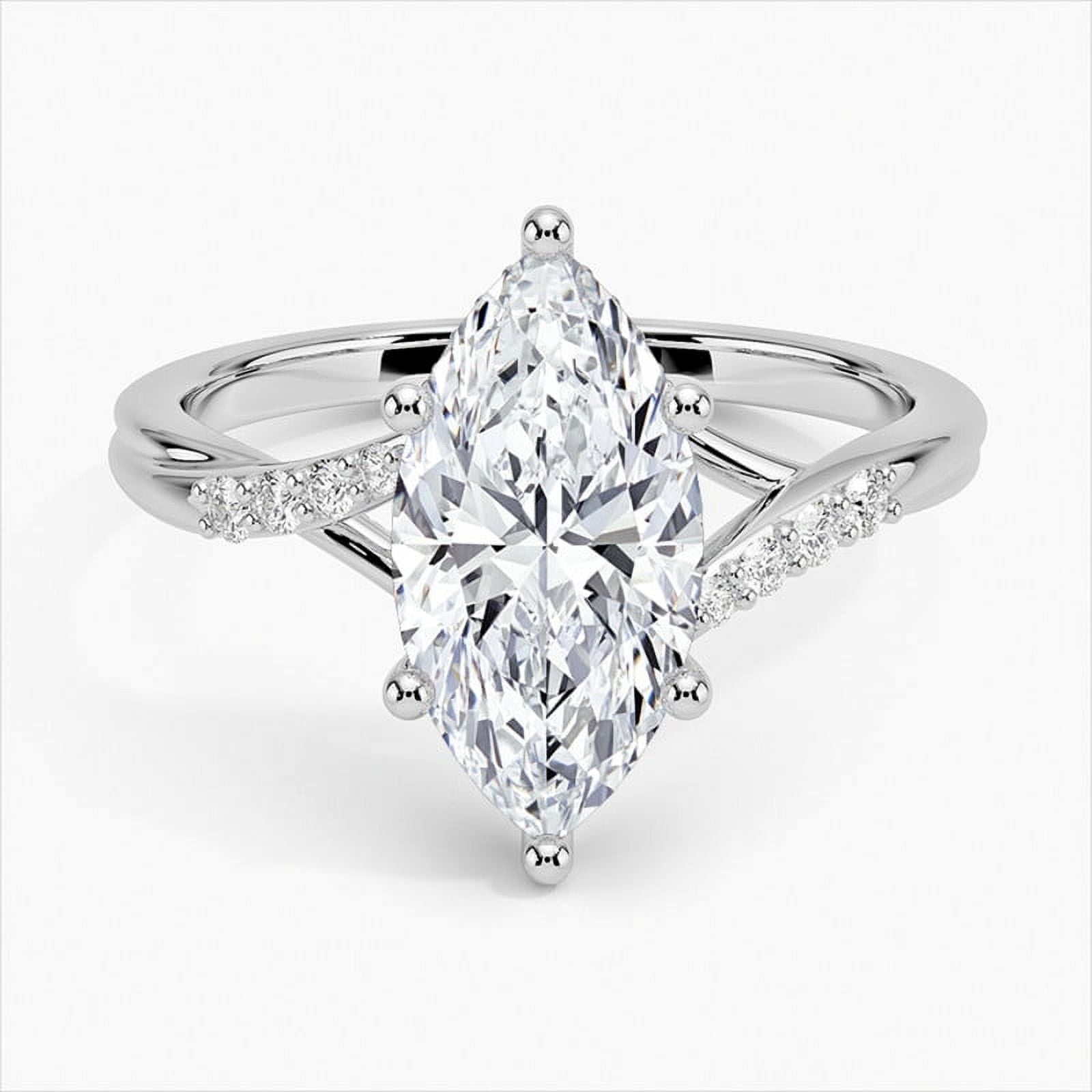 Ember Jewel 14k White Gold Plated 1.97 Ct VVS1/D Marquise Cut Diamond ...