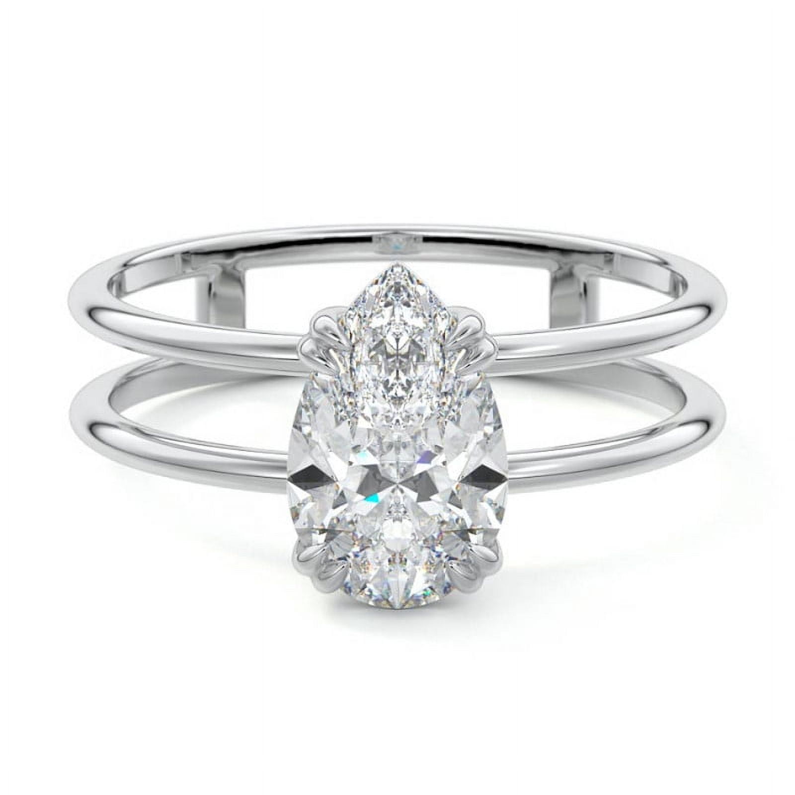 Ember Jewel 14k White Gold Plated 2.09 Ct Pear Cut Excellent Diamond ...