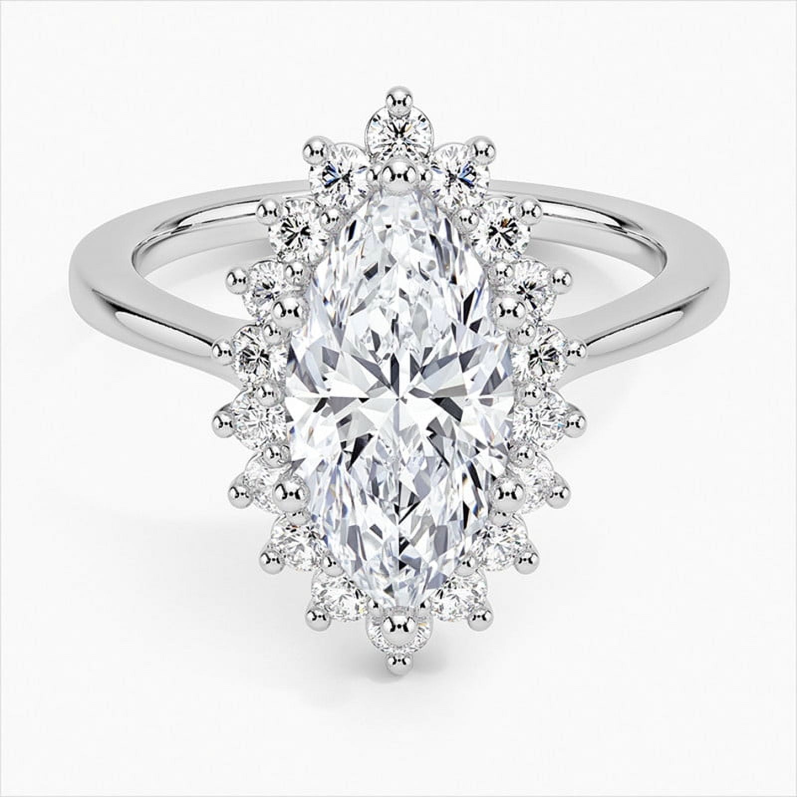 Ember Jewel 14k White Gold Plated 2.17 Ct Marquise Cut Diamond Ring for ...