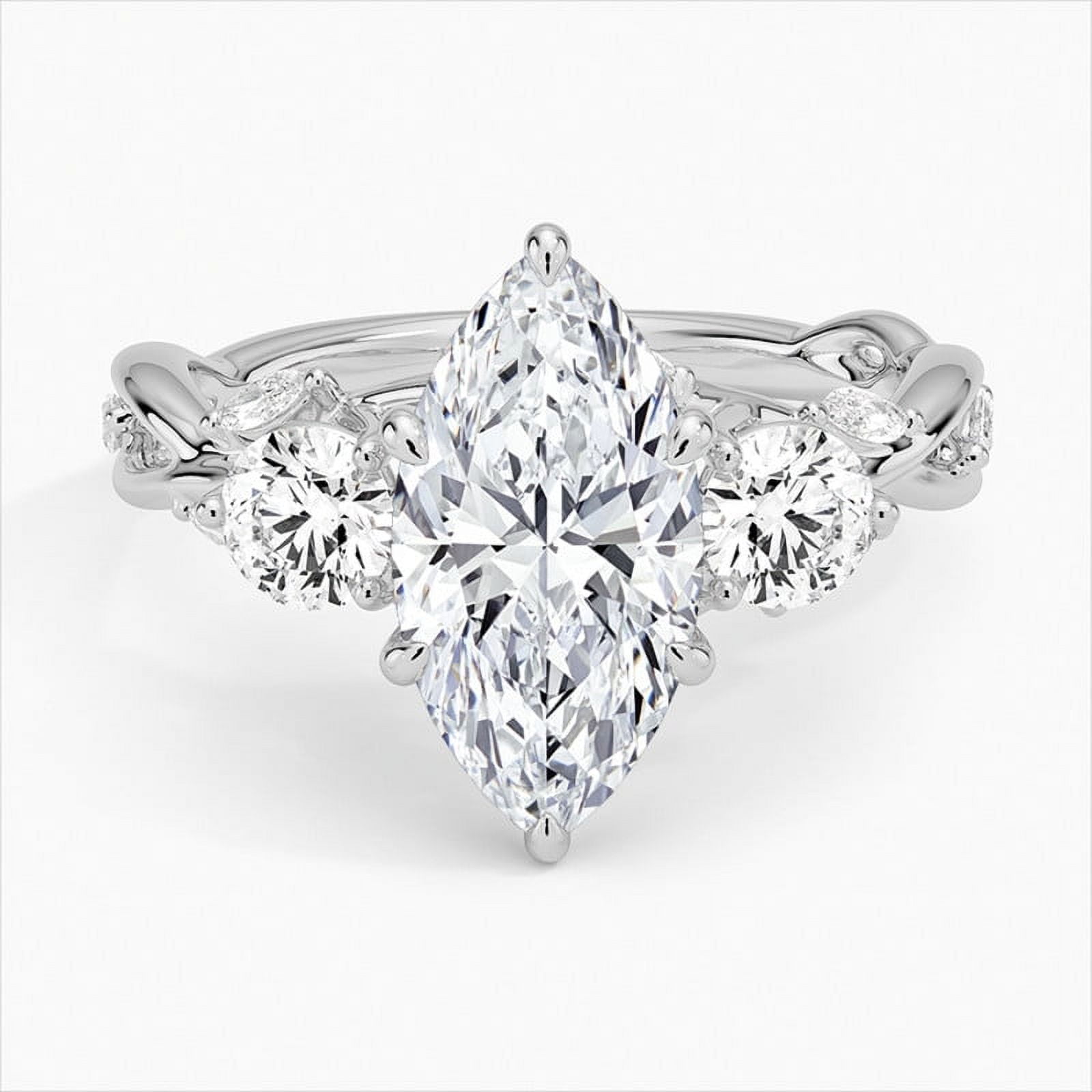 Ember Jewel 2.09 Ct Marquise Cut Diamond Engagement Ring - 14K White ...