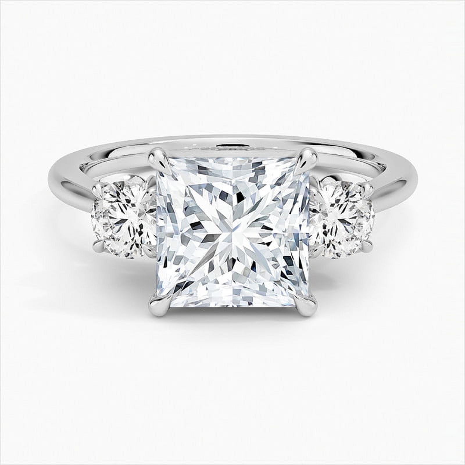 Ember Jewel 2.12 Ct Princess Cut Diamond Ring - 14K White Gold Plated ...