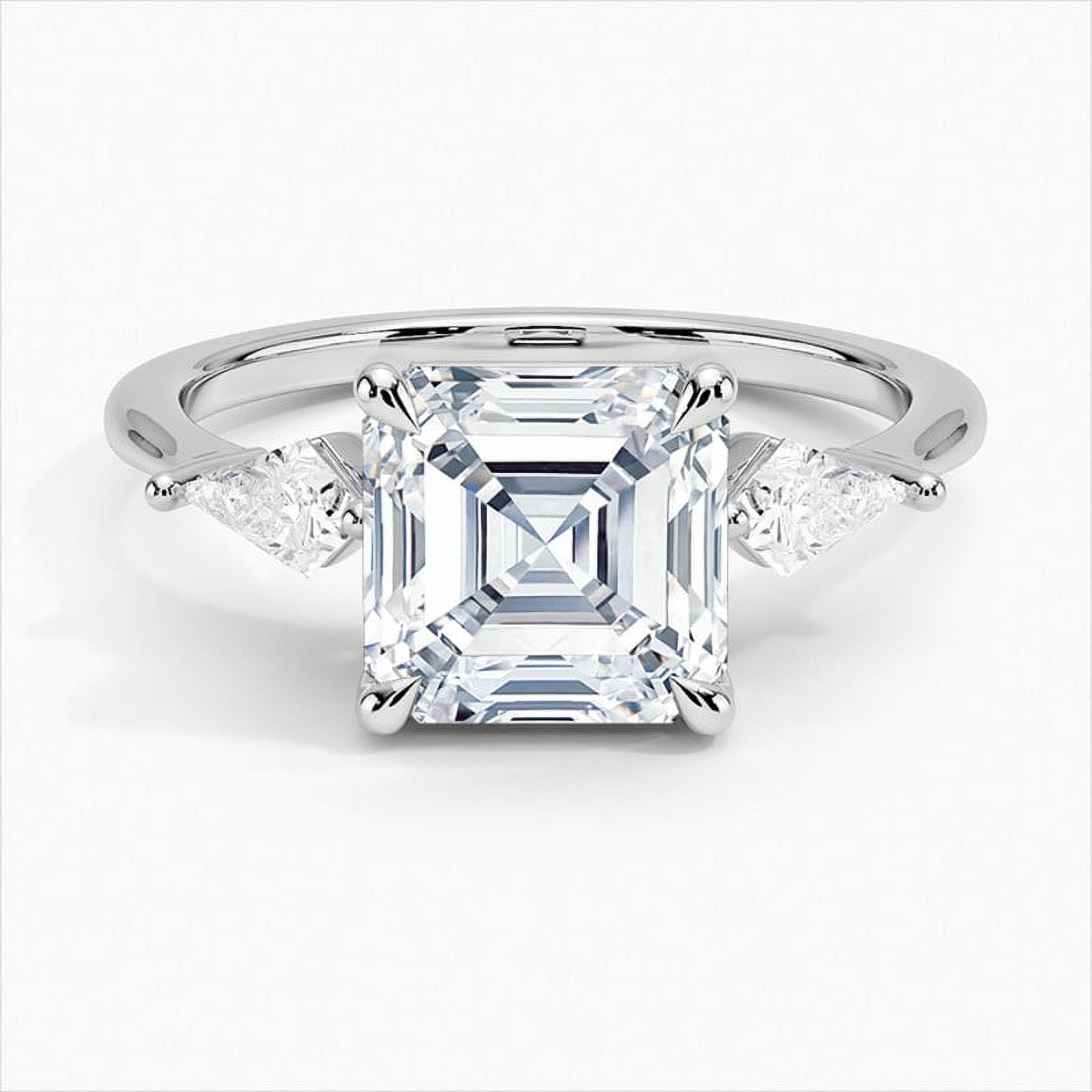 Ember Jewel 2.15 Ct Asscher Cut Ring - Crafted in 14K White Gold Plated ...