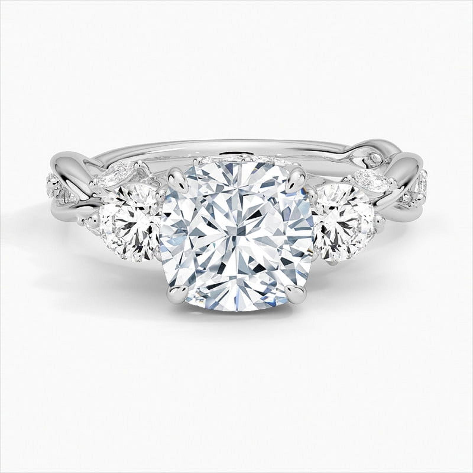 Ember Jewel 2.22 Ct Cushion Cut Diamond Ring - 14K White Gold Plated ...