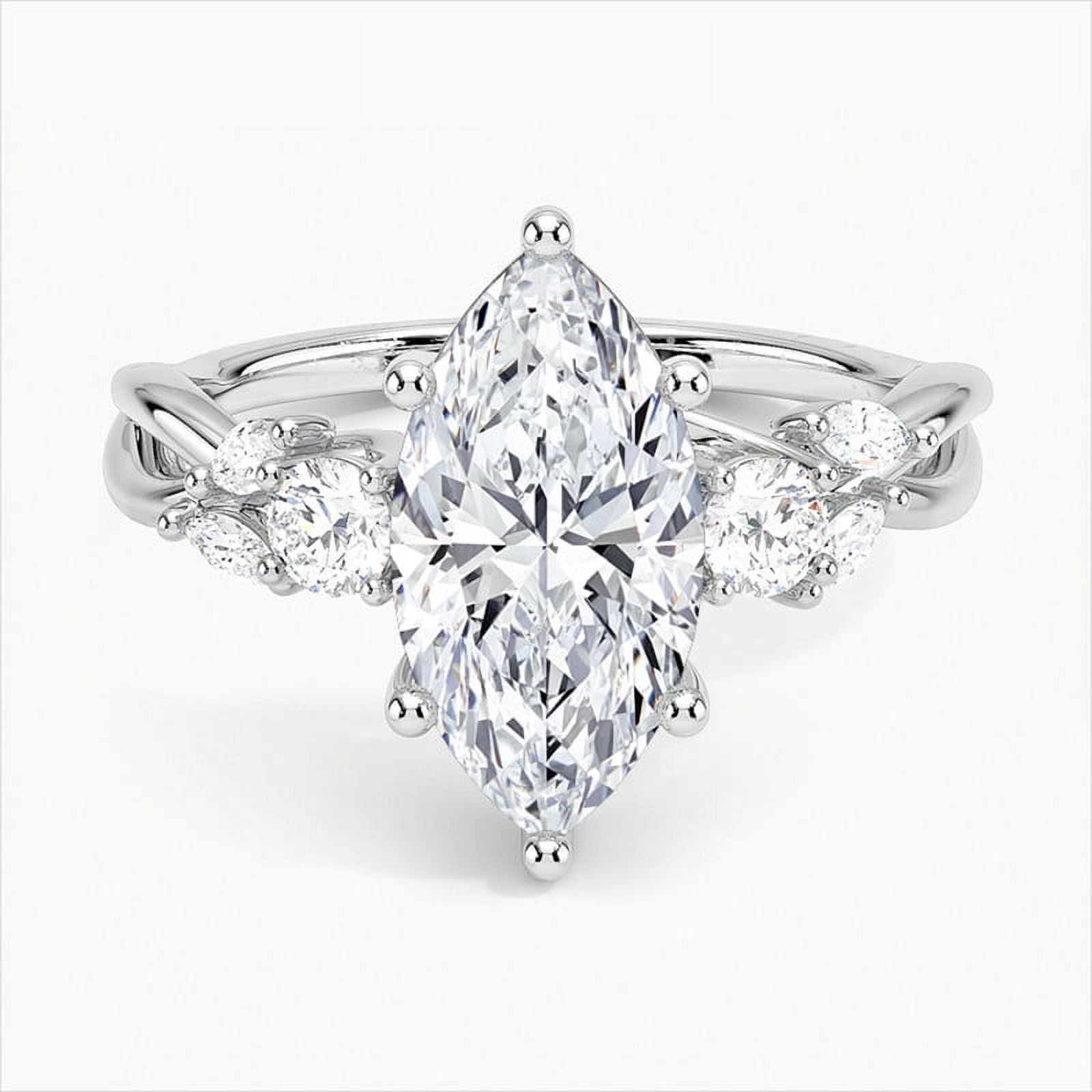 Ember Jewel 2.22 Ct Marquise Cut Diamond Rings - 14K White Gold Plated ...