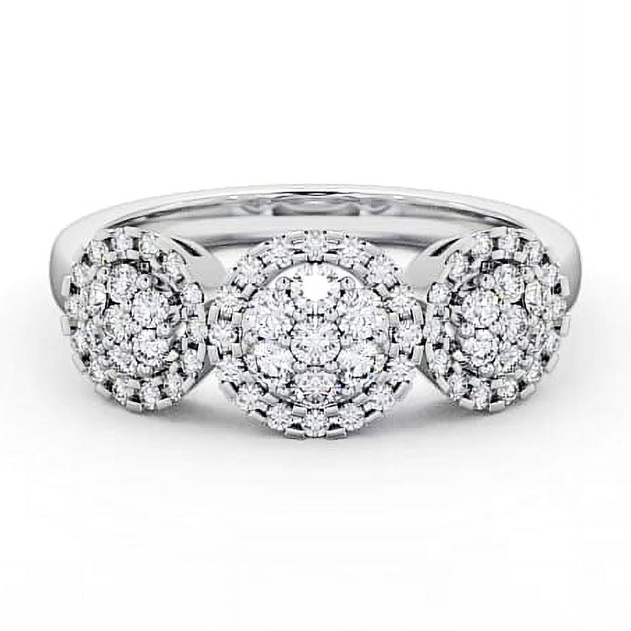 Ember Jewel 2.6 Ct Round Cut Three Stone Engagement Ring with Accent ...