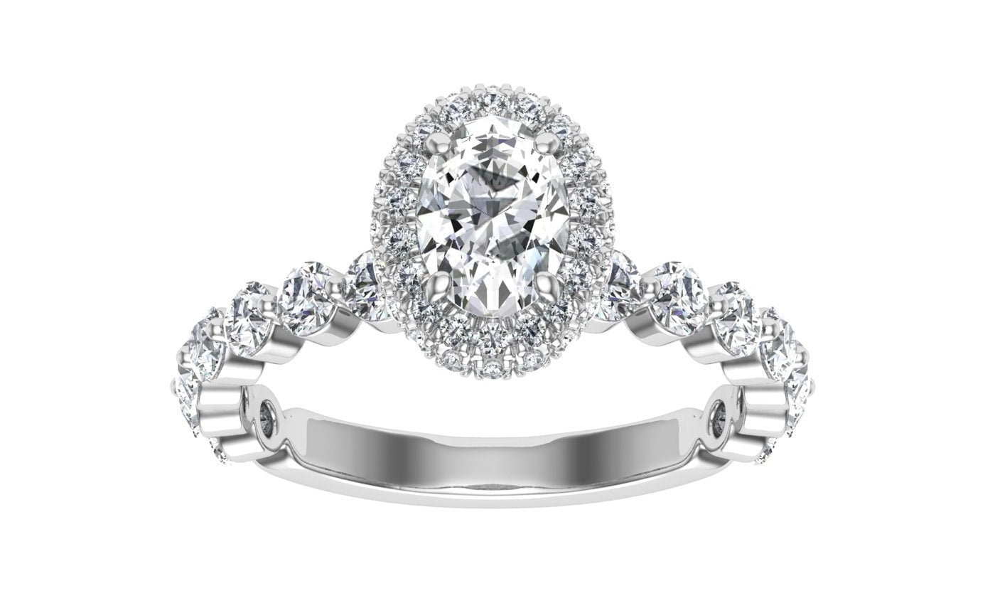 Ember Jewel 2 Ct Oval Cut Moissanite Engagement Ring - 14K White Gold ...
