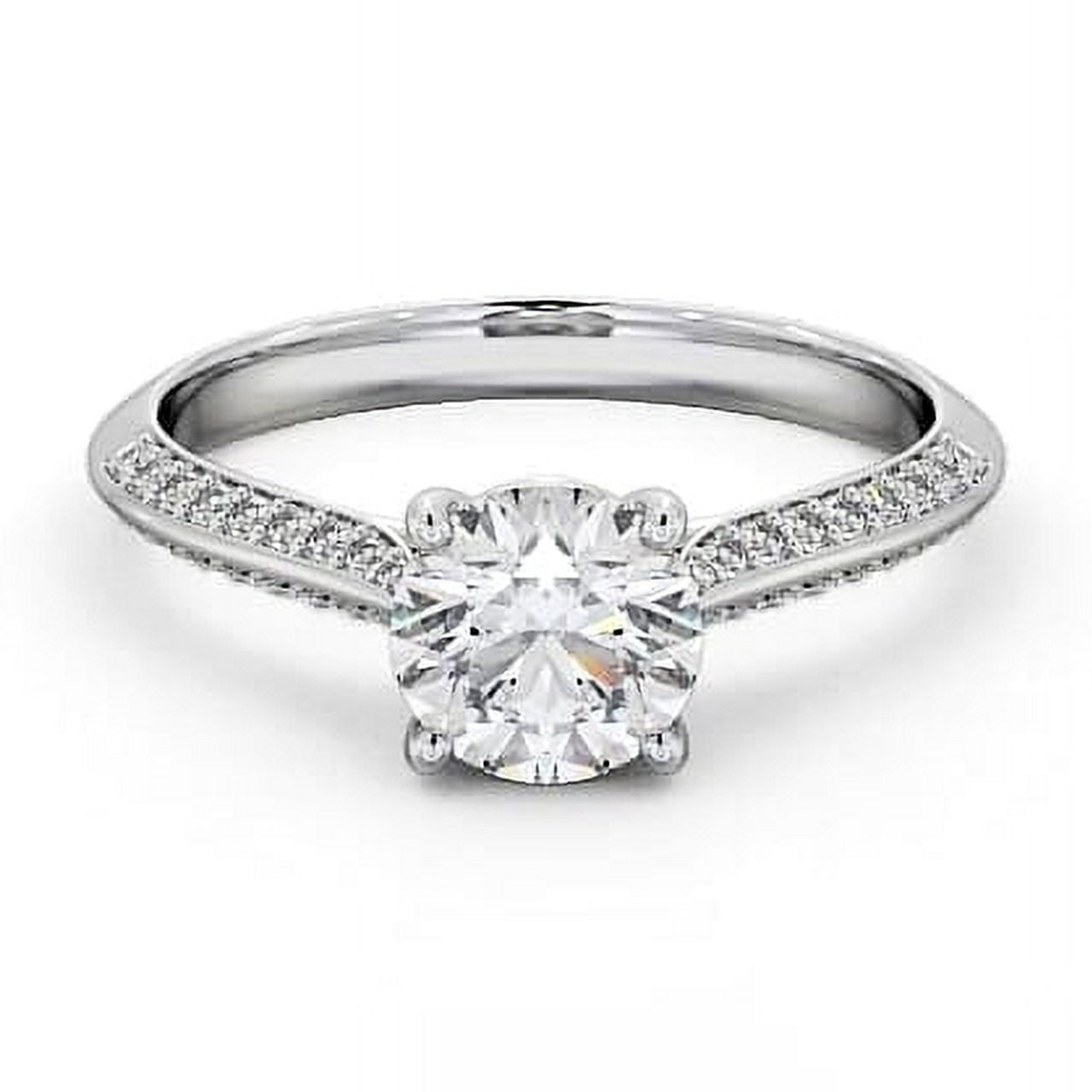 Ember Jewel Brilliant 1.7 Ct Round Cut Solitaire with Accent Diamond ...