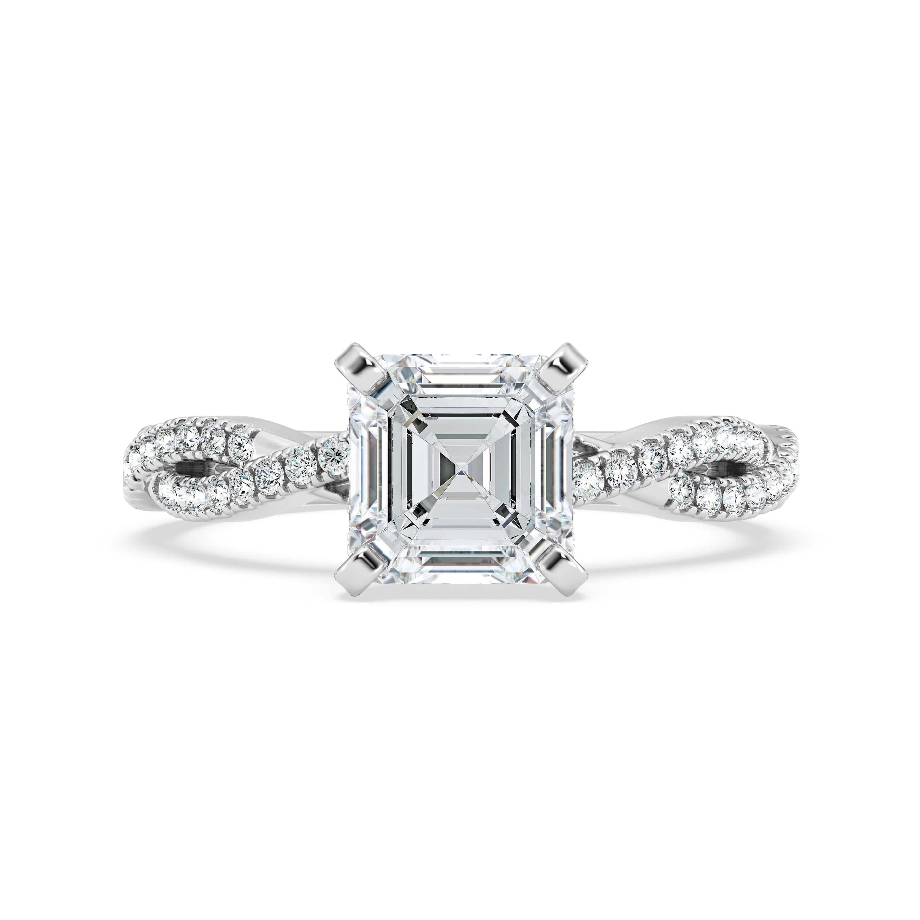 Ember Jewel Engagement Ring - 1.8 Ct Asscher Cut Moissanite - Solitaire ...