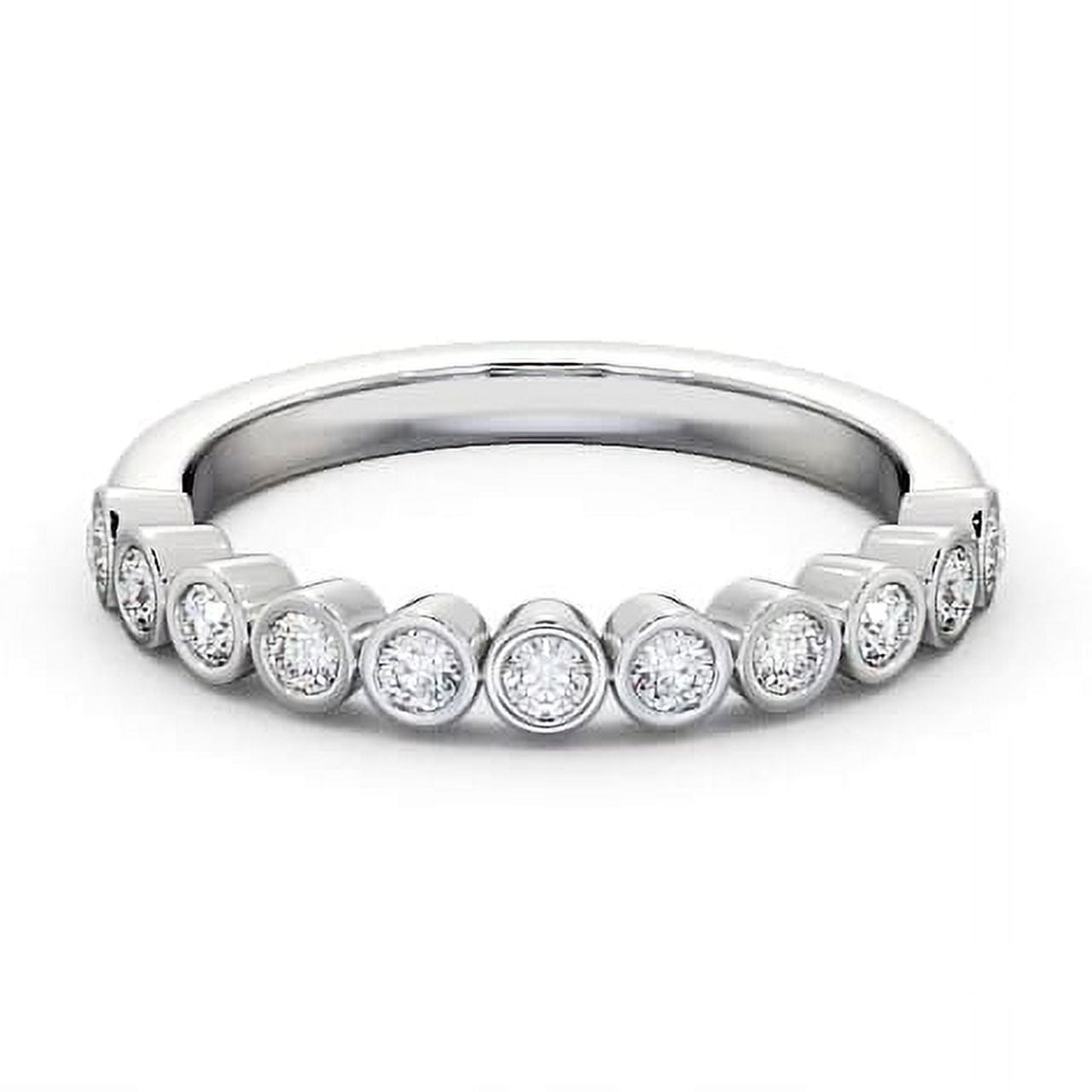 Ember Jewel Half Eternity 2 Ct Bezel Set Engagement Ring - Round Cut ...