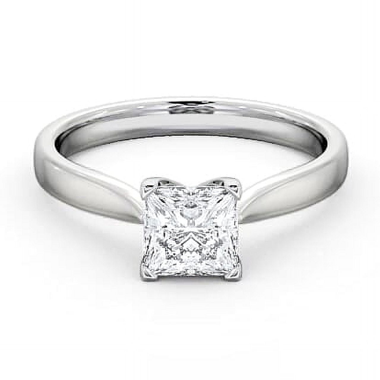 Ember Jewel Lab Created Princess Cut Diamond Bezel Set Ring for Women ...