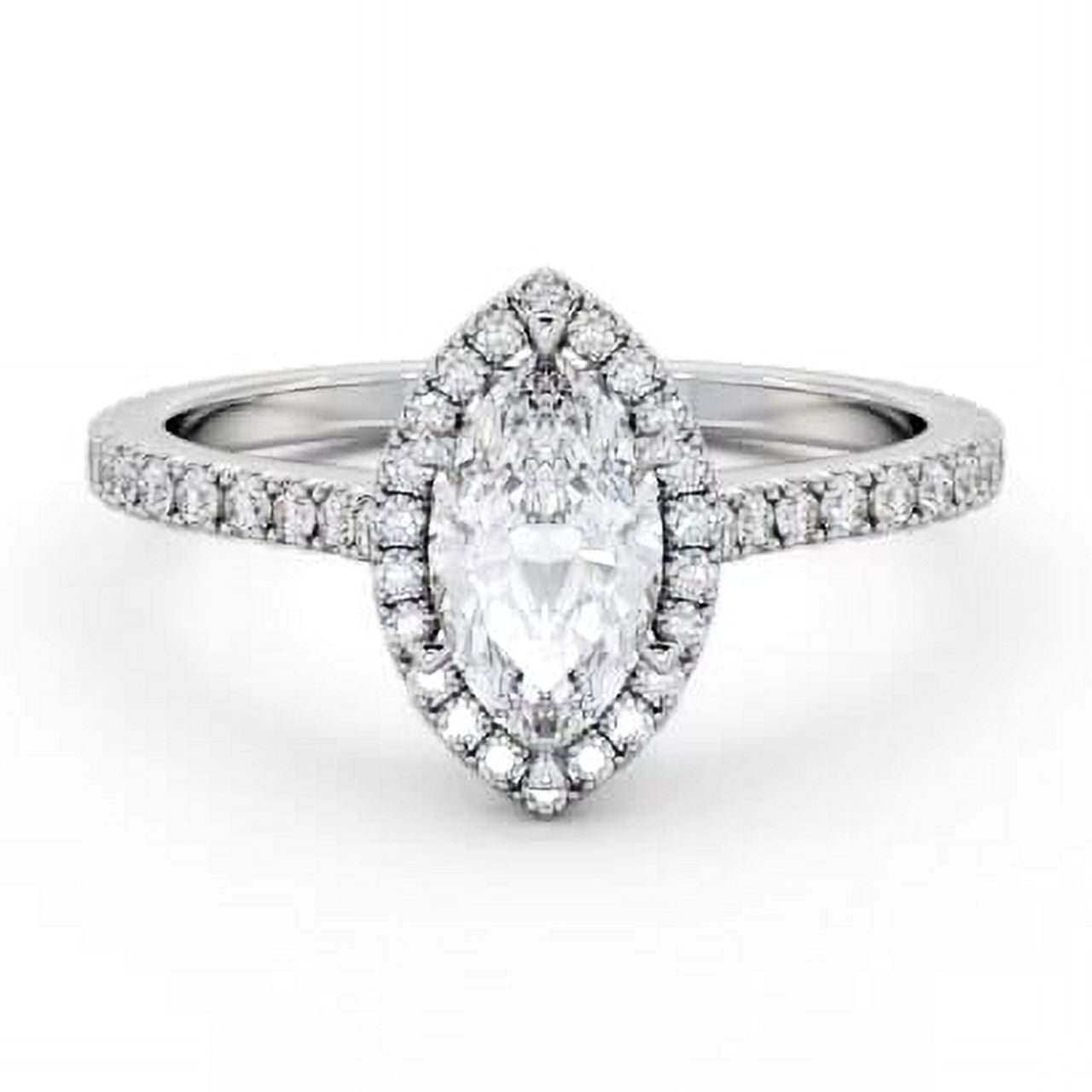 Ember Jewel Perfect 2.3 Ct Marquise Cut Solitaire with Accent Diamond ...