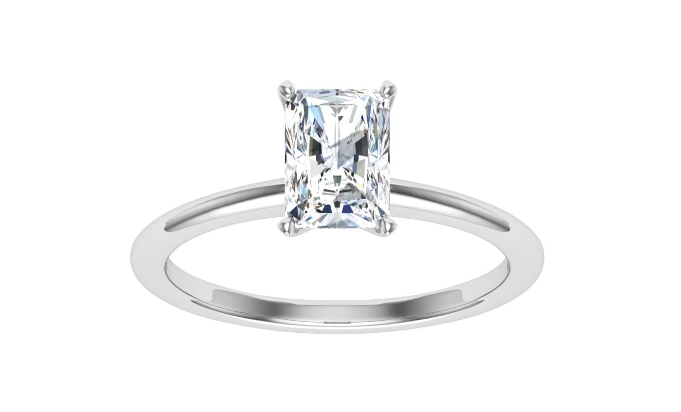 Ember Jewel Radiant Cut 2 Ct Moissanite Engagement Ring - 14K White ...