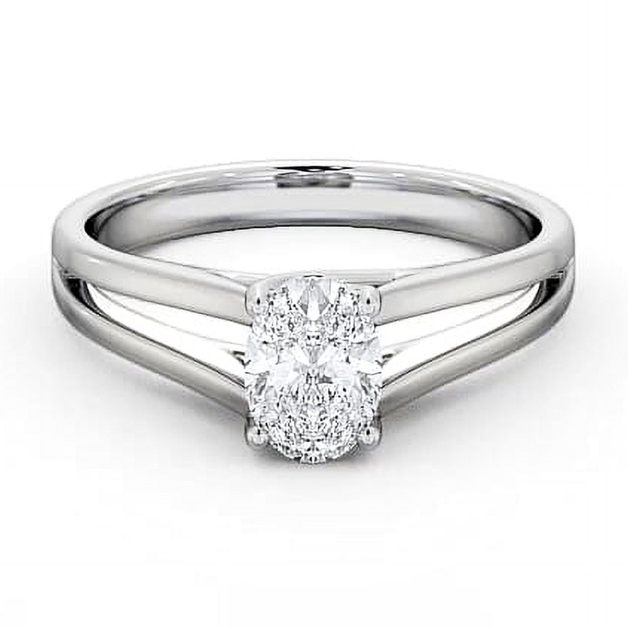 Ember Jewel Split Shank Anniversary Ring for Women - 1.6 Ct Lab Created Oval Cut Diamond Ring ...