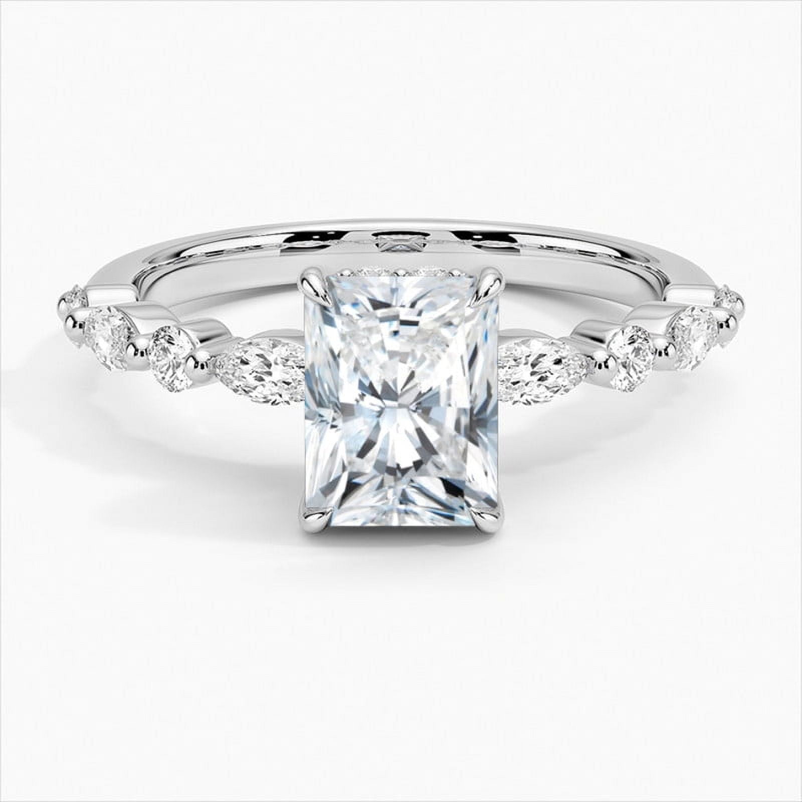 Ember Jewel Stamped 14K White Gold Plated 1.93 Ct Radiant Cut Lab ...