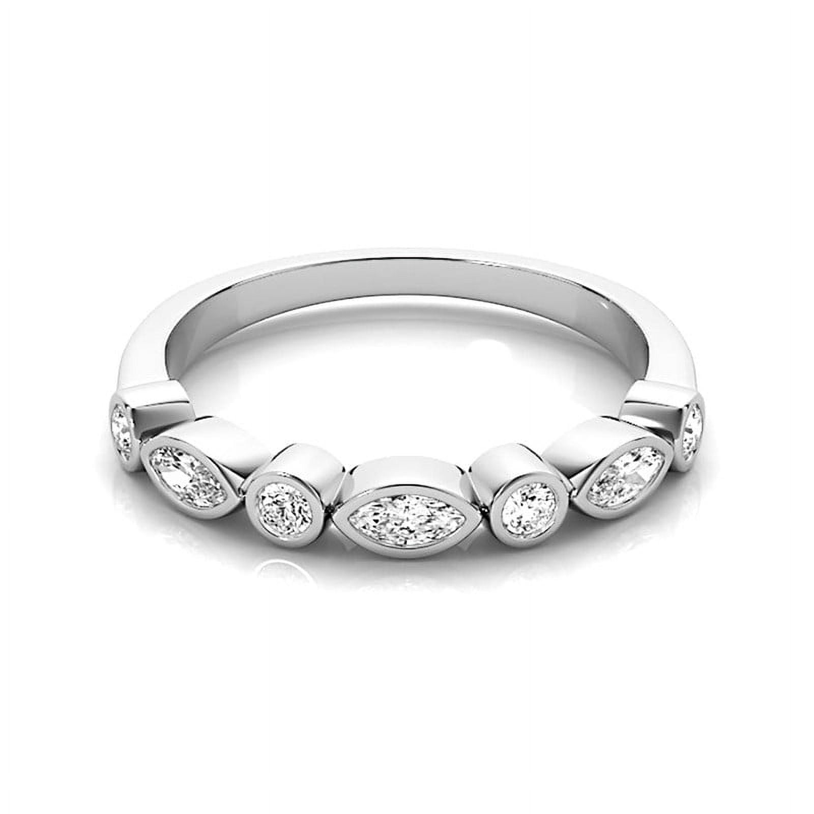 Ember Jewelry 0.74 Ct Moissanite Round Cut Engagement Ring - 14K Silver ...