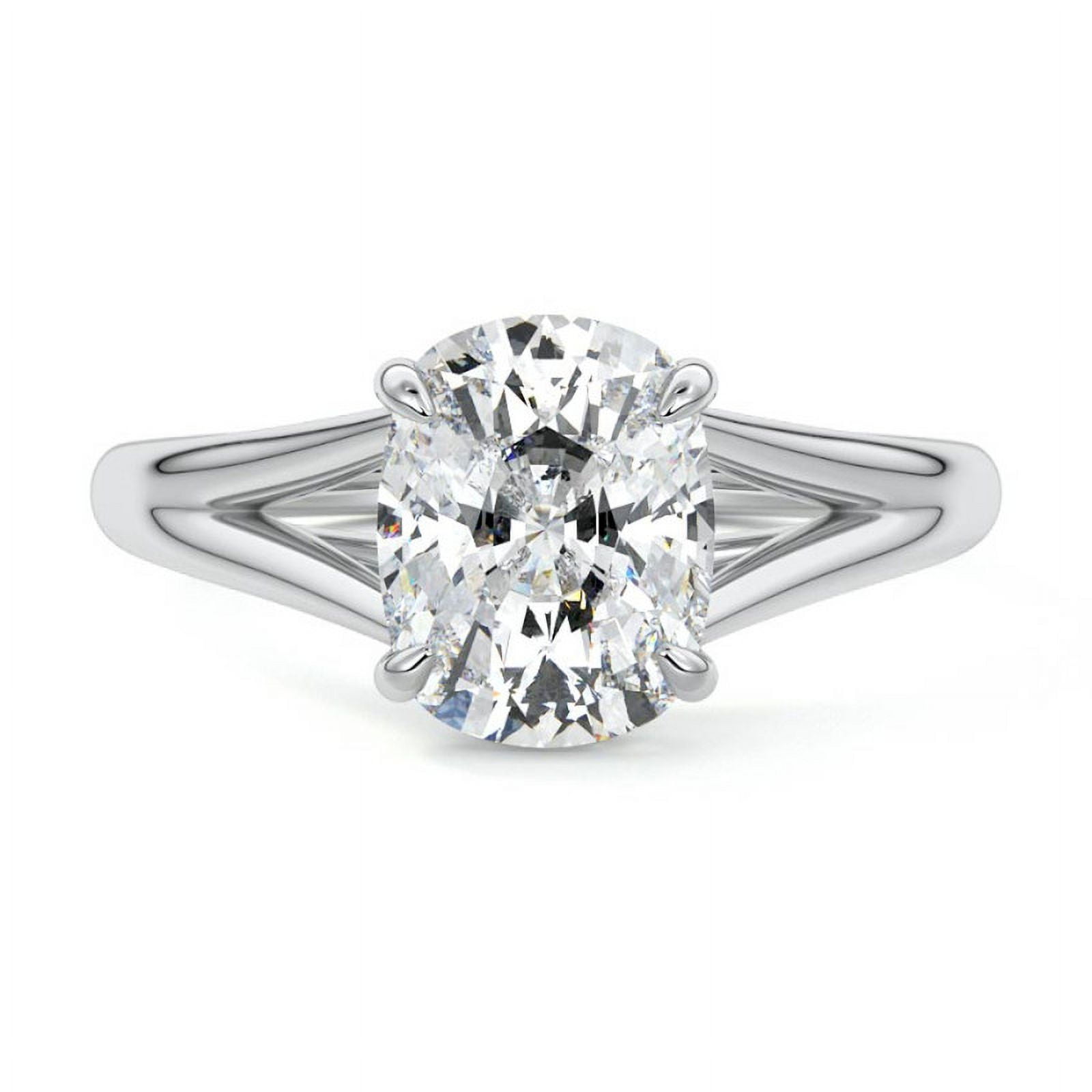 Ember Jewelry 1.58 Ct Moissanite Solitaire Engagement Ring - Cushion Cut in 14K White Gold ...