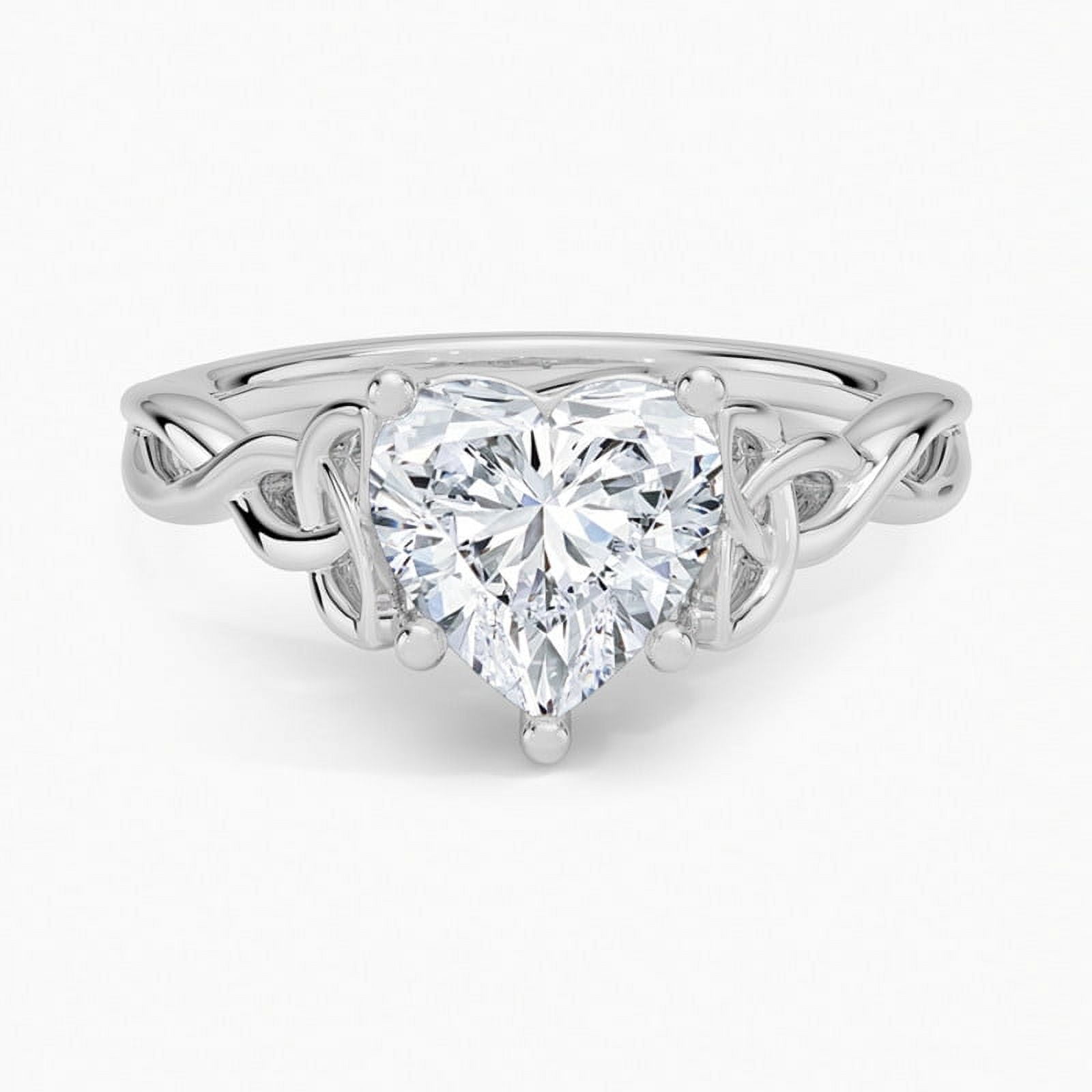 Ember Jewelry 1.63 Ct Heart Cut Moissanite Ring - 14K White Gold Plated Solitaire Rings ...