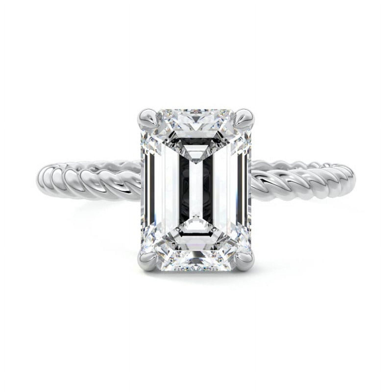 Ember Jewelry 1.67 Ct VVS1/D Emerald Cut Moissanite Ring - Crafted in ...